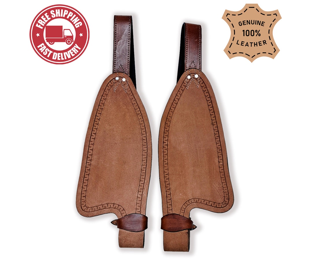 Western Horse Saddle Replacement Leather Fenders Pair Set Handmade ...