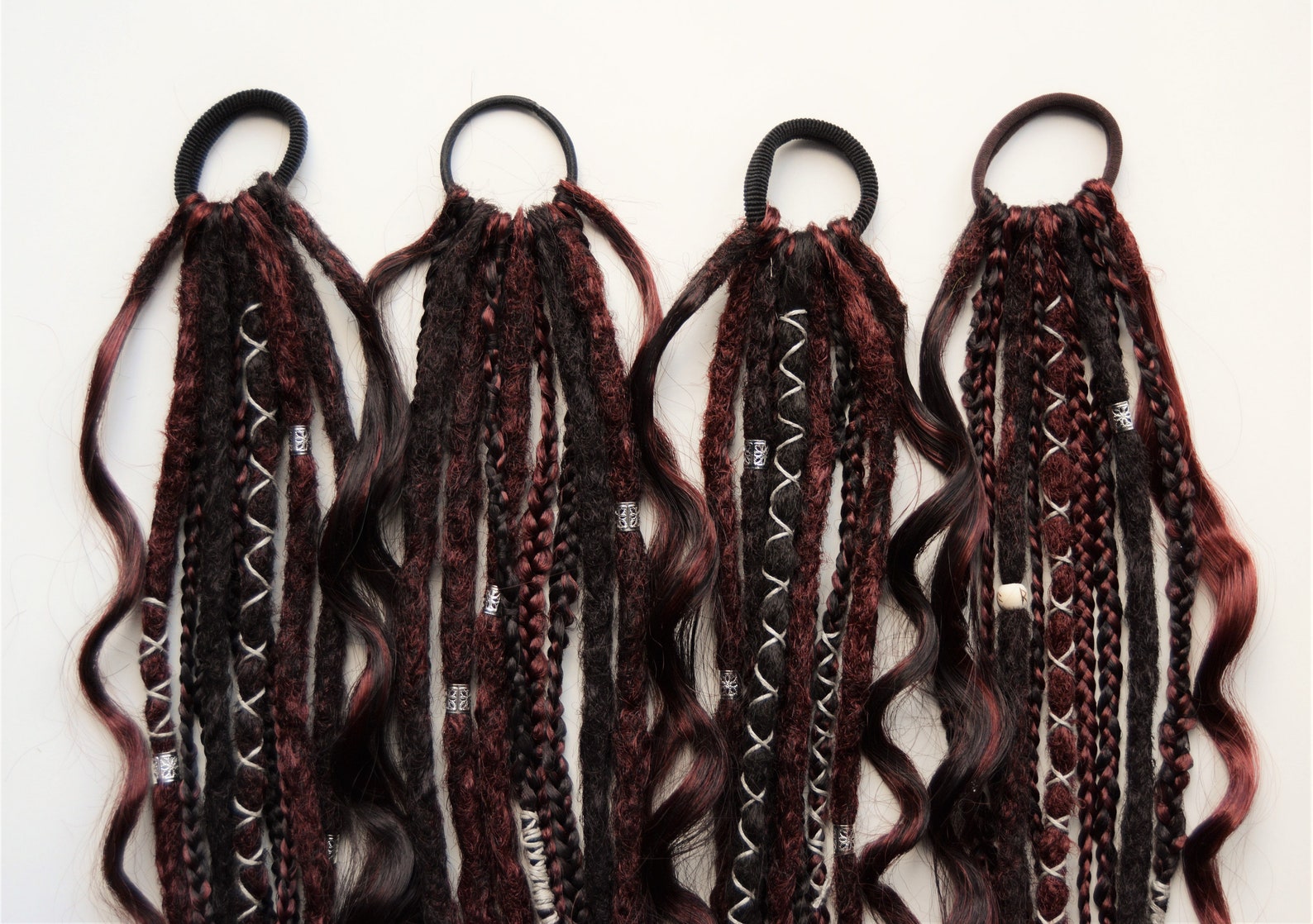 Dreads on Hairband |crochet Dreadlocks|sythetic Set Auburn Deep Red ...