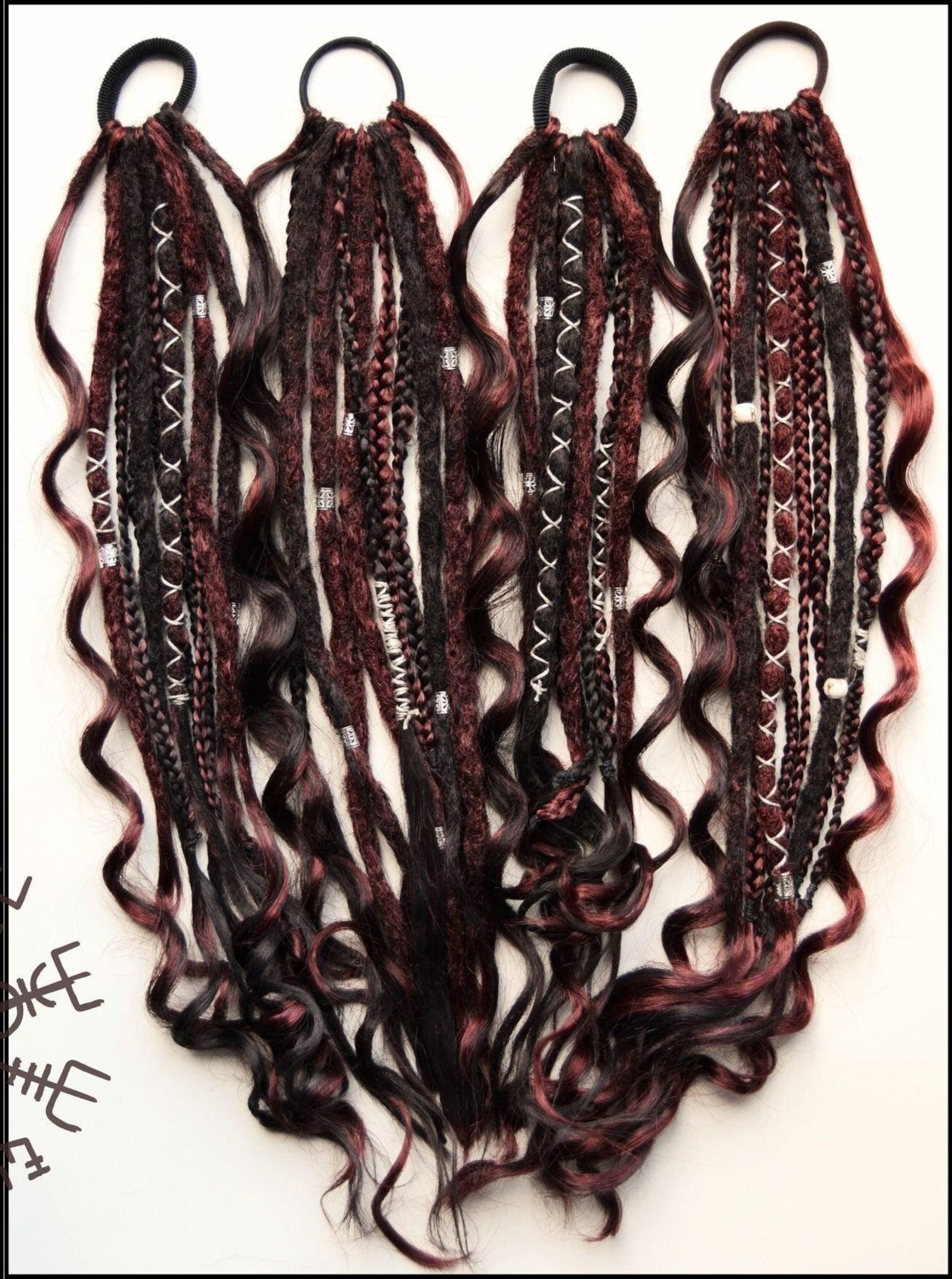 Dreads on Hairband |crochet Dreadlocks|sythetic Set Auburn Deep Red ...
