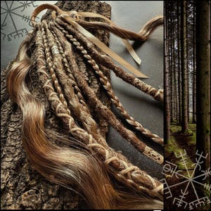 Dreads Braids Extensions Locks on Elastic Band Blonde Cool Ombre ...