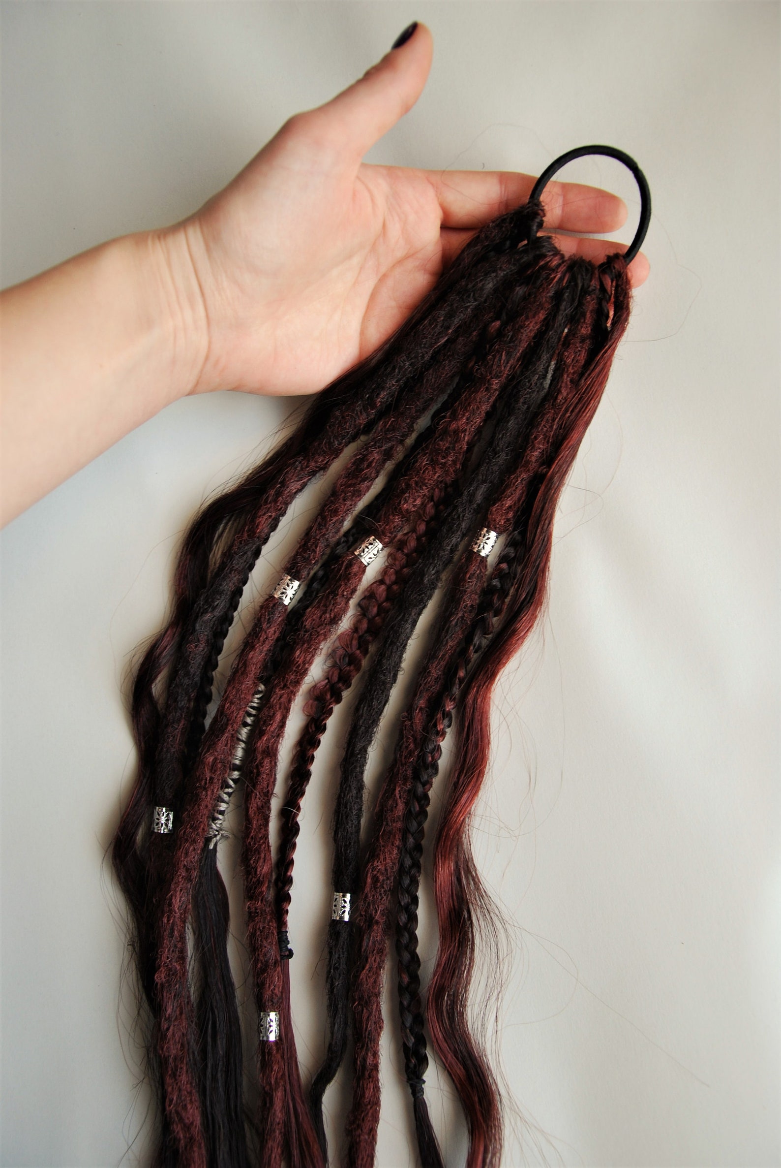 Dreads on Hairband |crochet Dreadlocks|sythetic Set Auburn Deep Red ...
