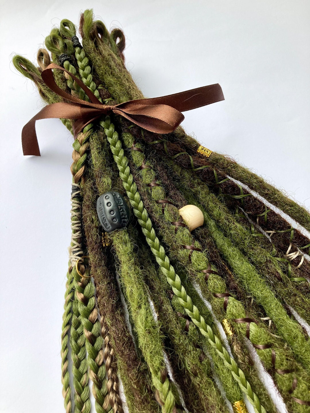 Mavka Moss Green Dreads Braids| Crochet Dreadlocks Synthetic Set ...