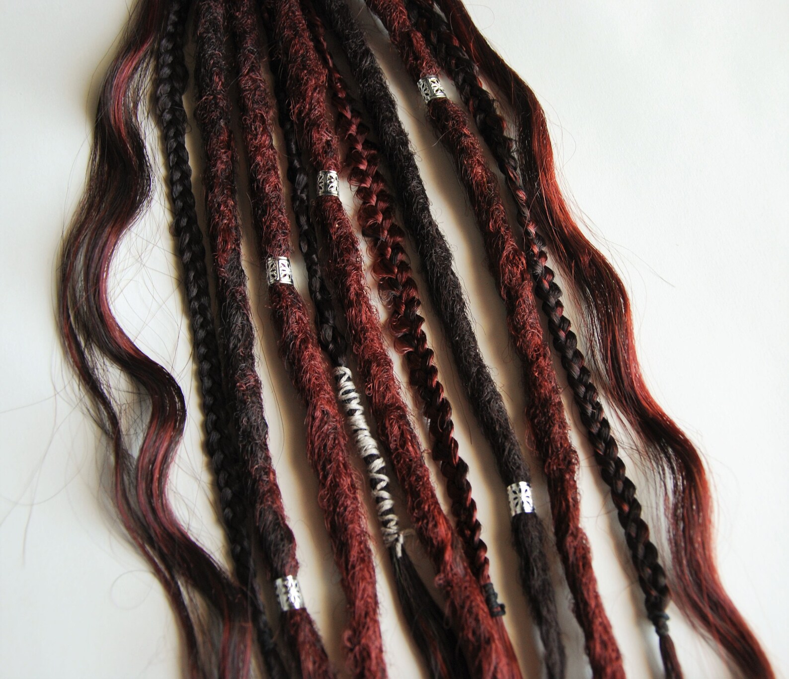 Dreads on Hairband |crochet Dreadlocks|sythetic Set Auburn Deep Red ...