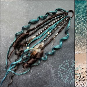 Dreads on Elasticband Turquoise Azure Blue|dreadlocks Synthetic Fairy ...