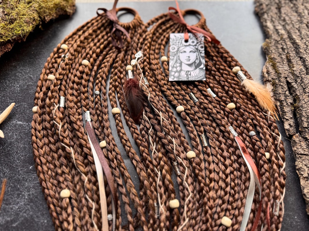 BROWN & BLACK | Braids Locks on Elastic Band Cool Crochet Dreadlocks ...