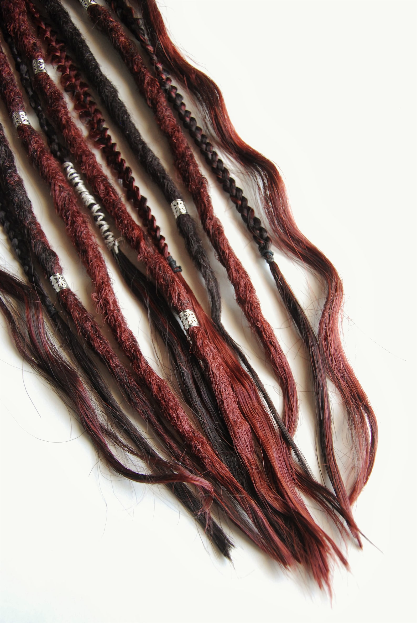 Dreads on Hairband |crochet Dreadlocks|sythetic Set Auburn Deep Red ...