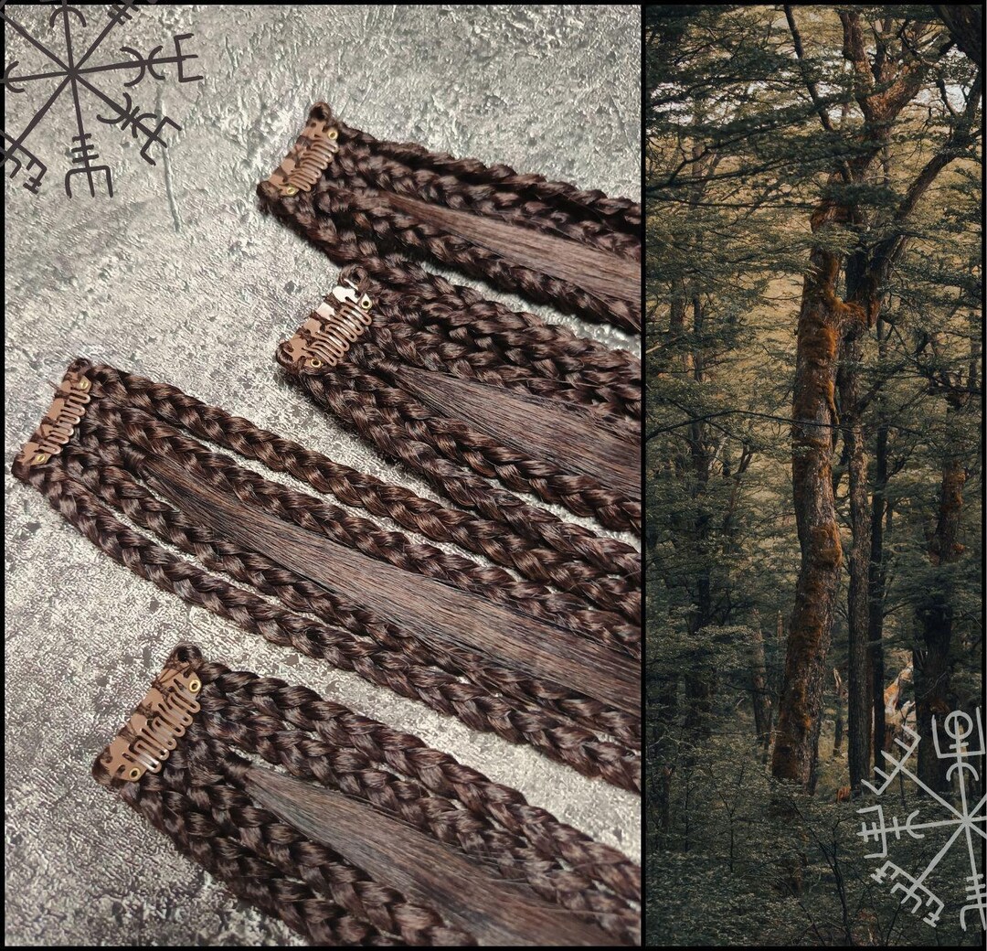 4x CLIP IN Set | Braids Locks Brown and Black Shades Cool Crochet ...