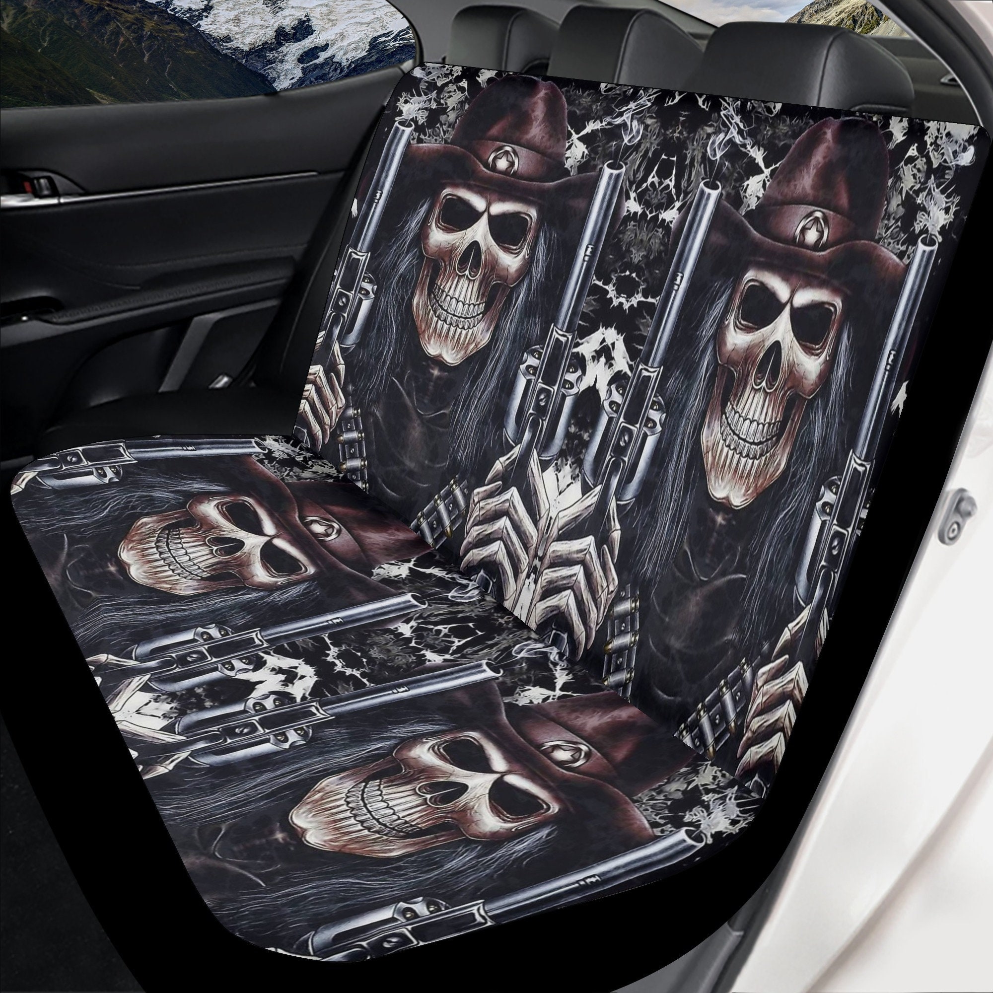Grim Reaper Skull Car Seat Cover Car Mat Halloween Death Car Seat Cover ...
