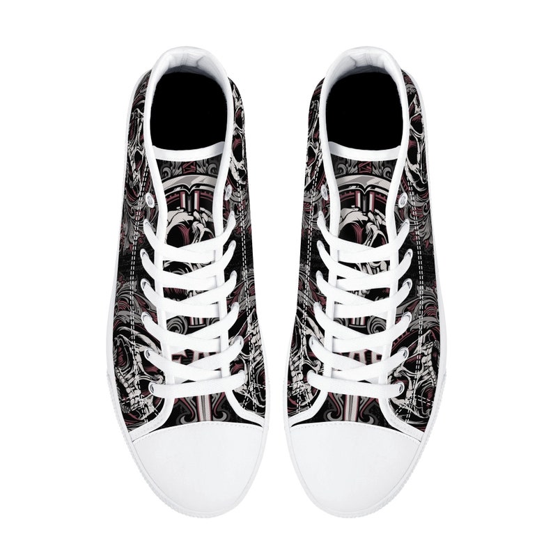 Beast Skull High Top Shoes, Skeleton Shoes for Her, Flower Skull Hight ...