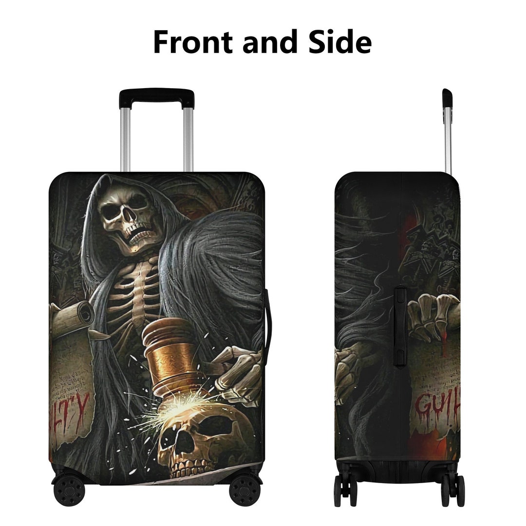 Grim Reaper Gothic Skull Luggage Covers, Halloween Skeleton Suitcase ...