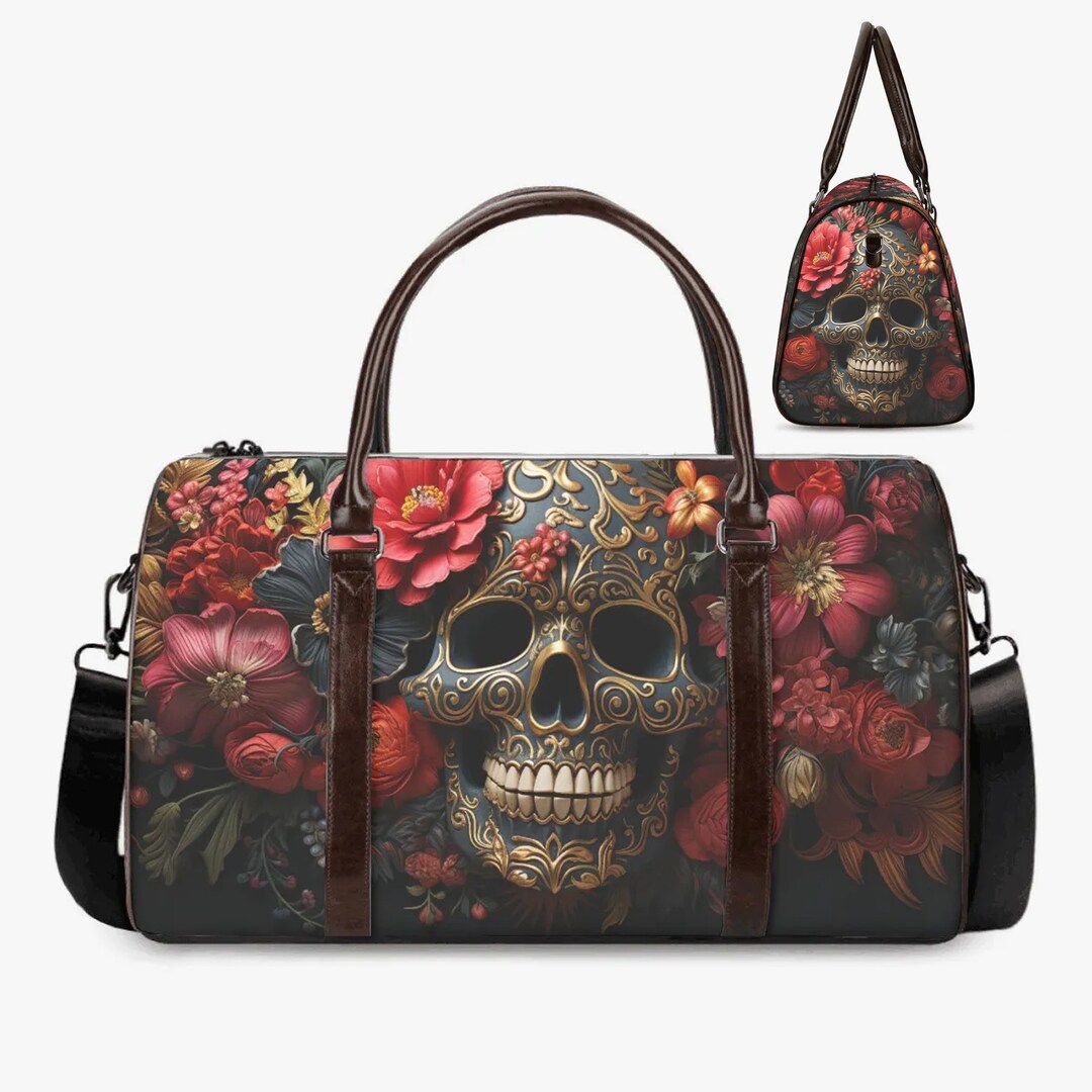 Evil Face Canvas Weekend Travel Bag, Reaper Skull Canvas Weekend Travel ...