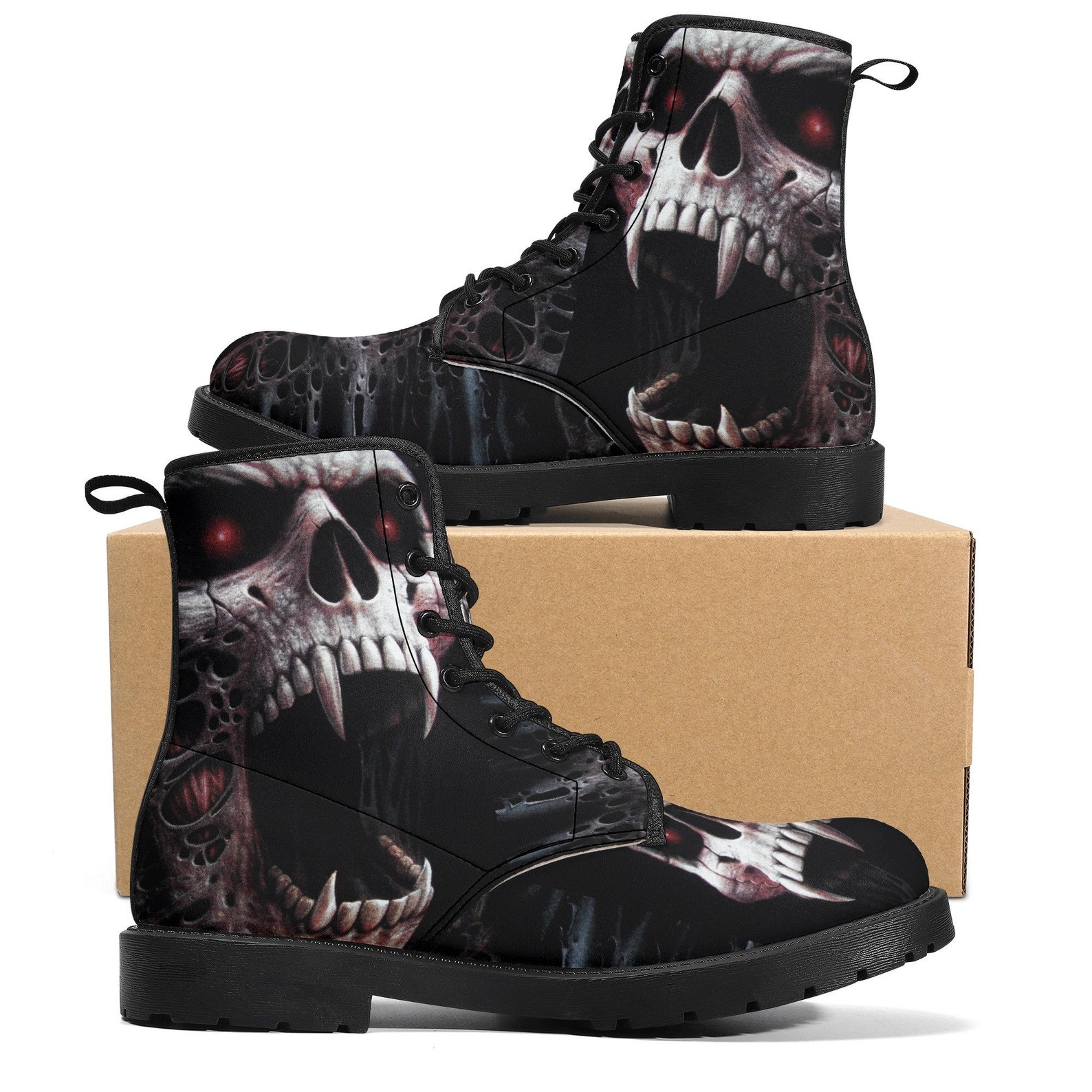 Gothic Skull Grim Reaper Boots for Men Women, Halloween Skull Gothic ...