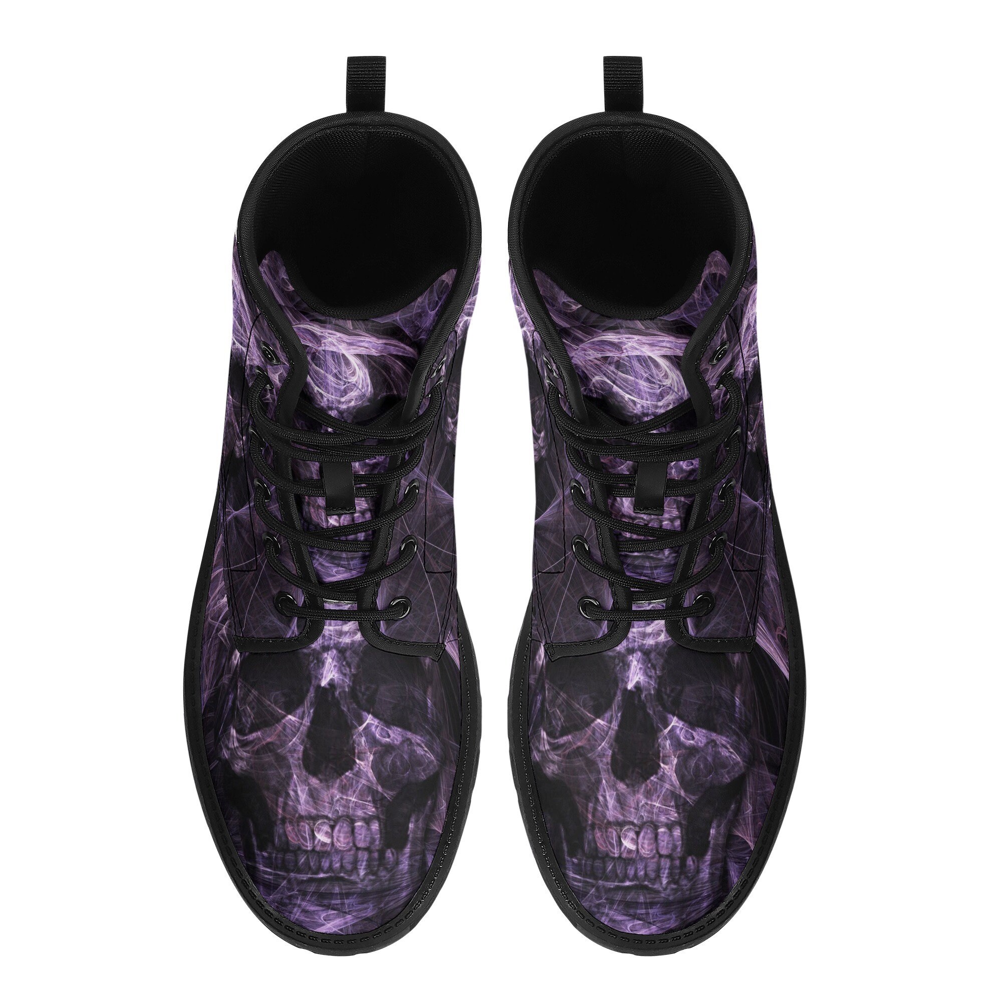 Flame Skull Grim Reaper Boots for Men Women, Flaming Skull Gothic Women ...
