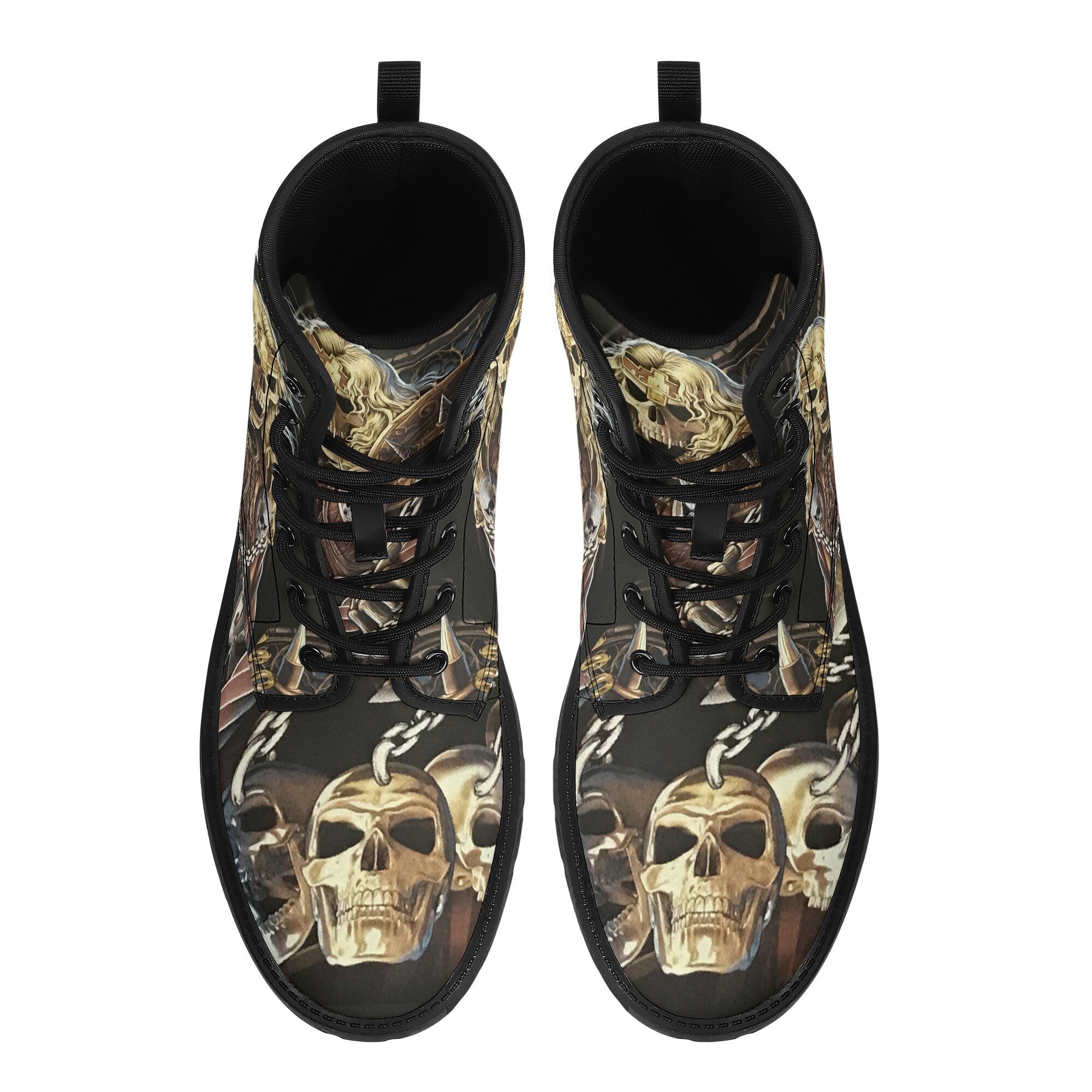 Grim Reaper Evils Skull Boots for Men Women, Horror Punisher Skull ...