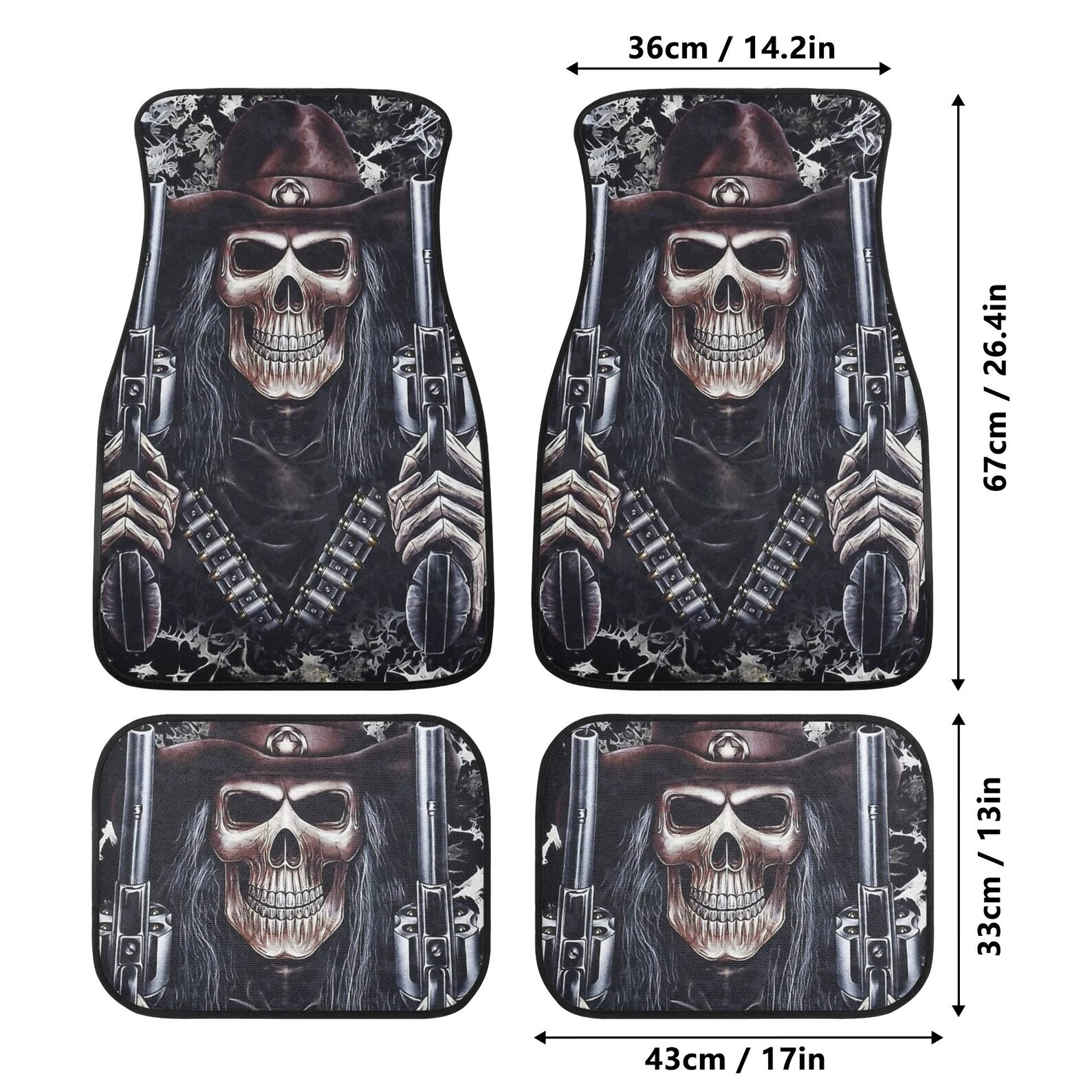 Grim Reaper Skull Car Seat Cover Car Mat Halloween Death Car Seat Cover ...