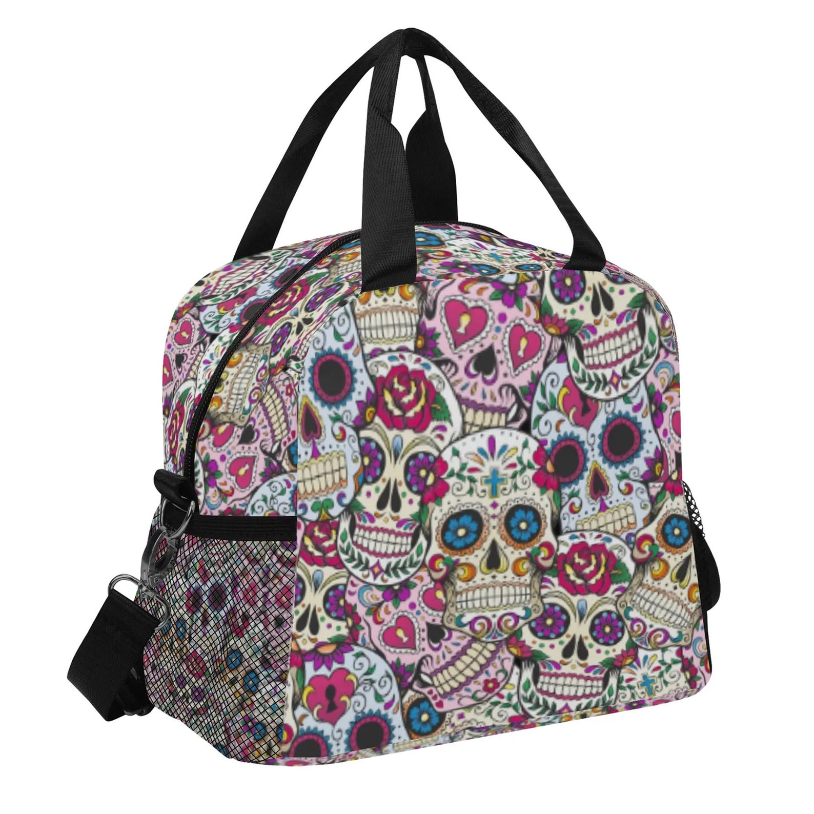Sugar Skull Lunch Bag, Day of the Dead Lunch Bag, Sugar Skull Lunch Box ...