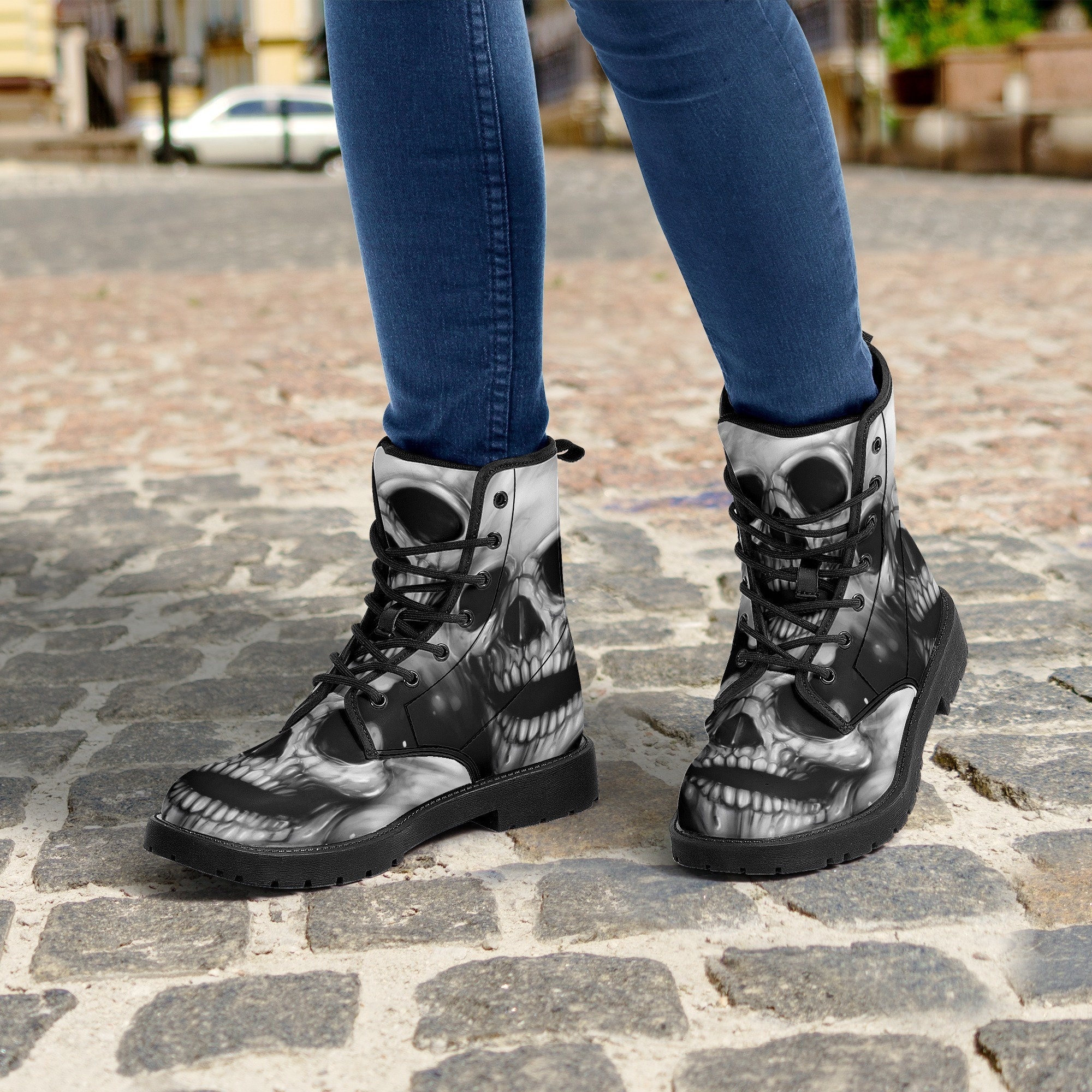 Gothic Skull Grim Reaper Boots for Men Women, Goth Skull Gothic Women ...