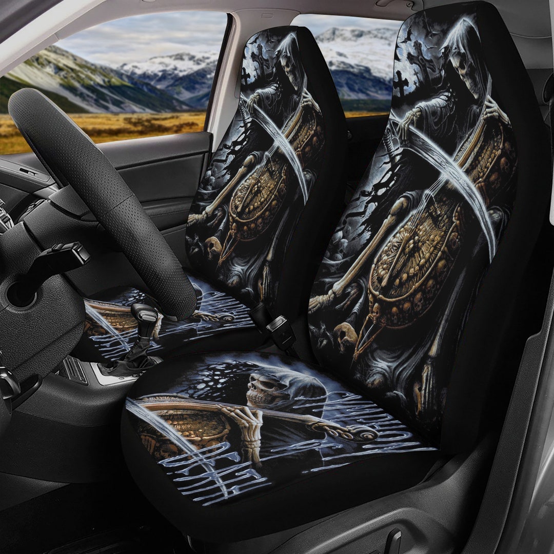 Housse de siège auto tête de mort Faucheuse, tapis de voiture, housse ...