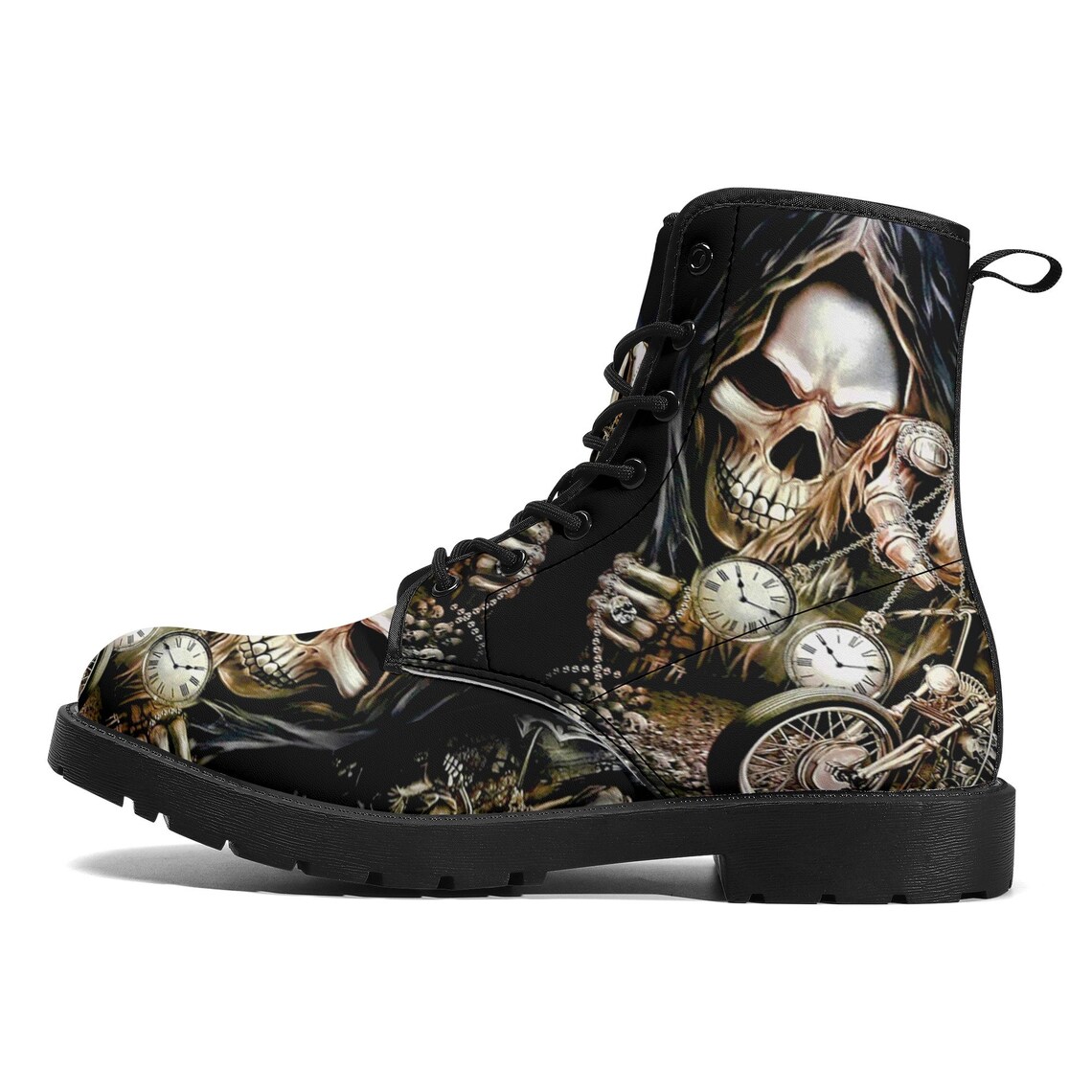 Grim Reaper Men Women Boots, Punisher Horror Biker Skull Boots ...