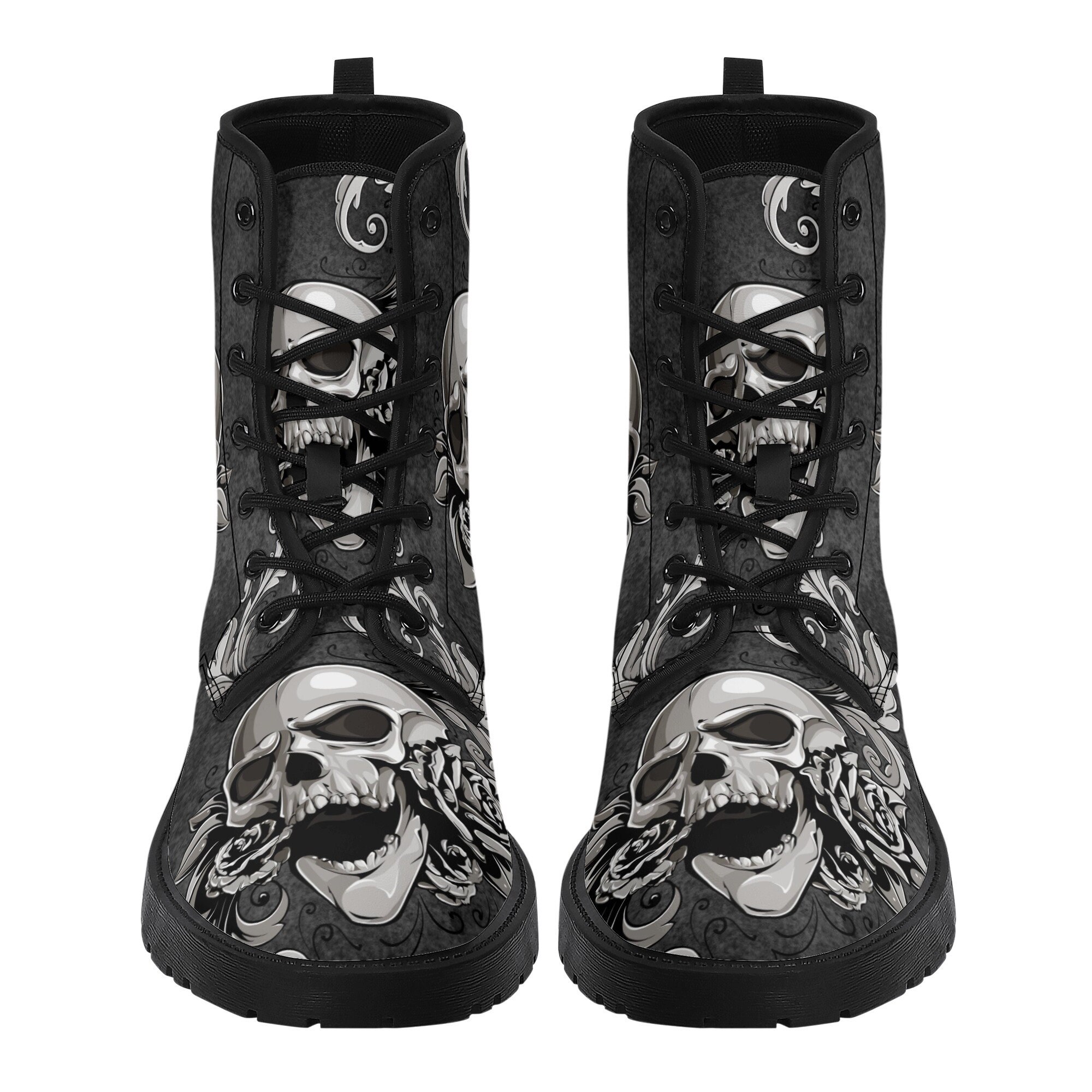 Gothic Skull Grim Reaper Boots for Men Women, Halloween Skull Gothic ...