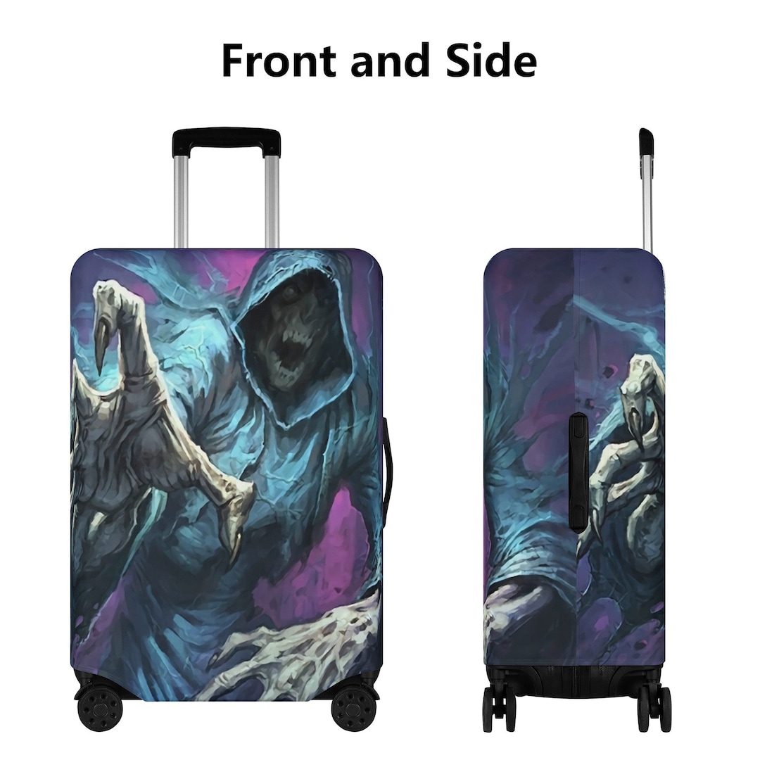 Grim Reaper Skull Luggage Cover, Biker Skull Suitcase Cover, Skull ...