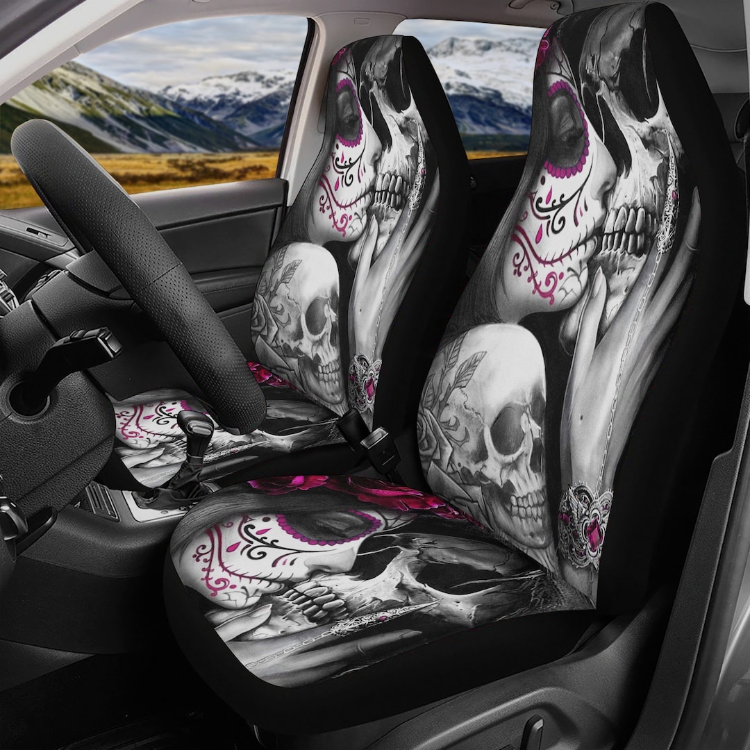 Sugar skull seat covers set store