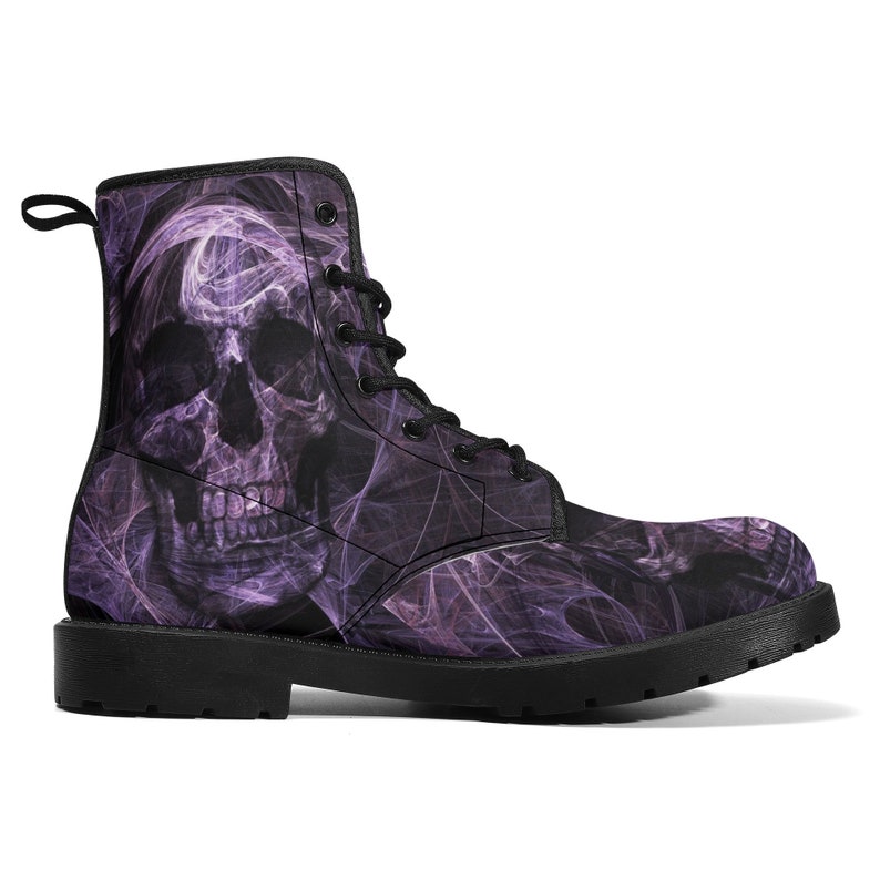 Flame Skull Grim Reaper Boots for Men Women, Flaming Skull Gothic Women ...