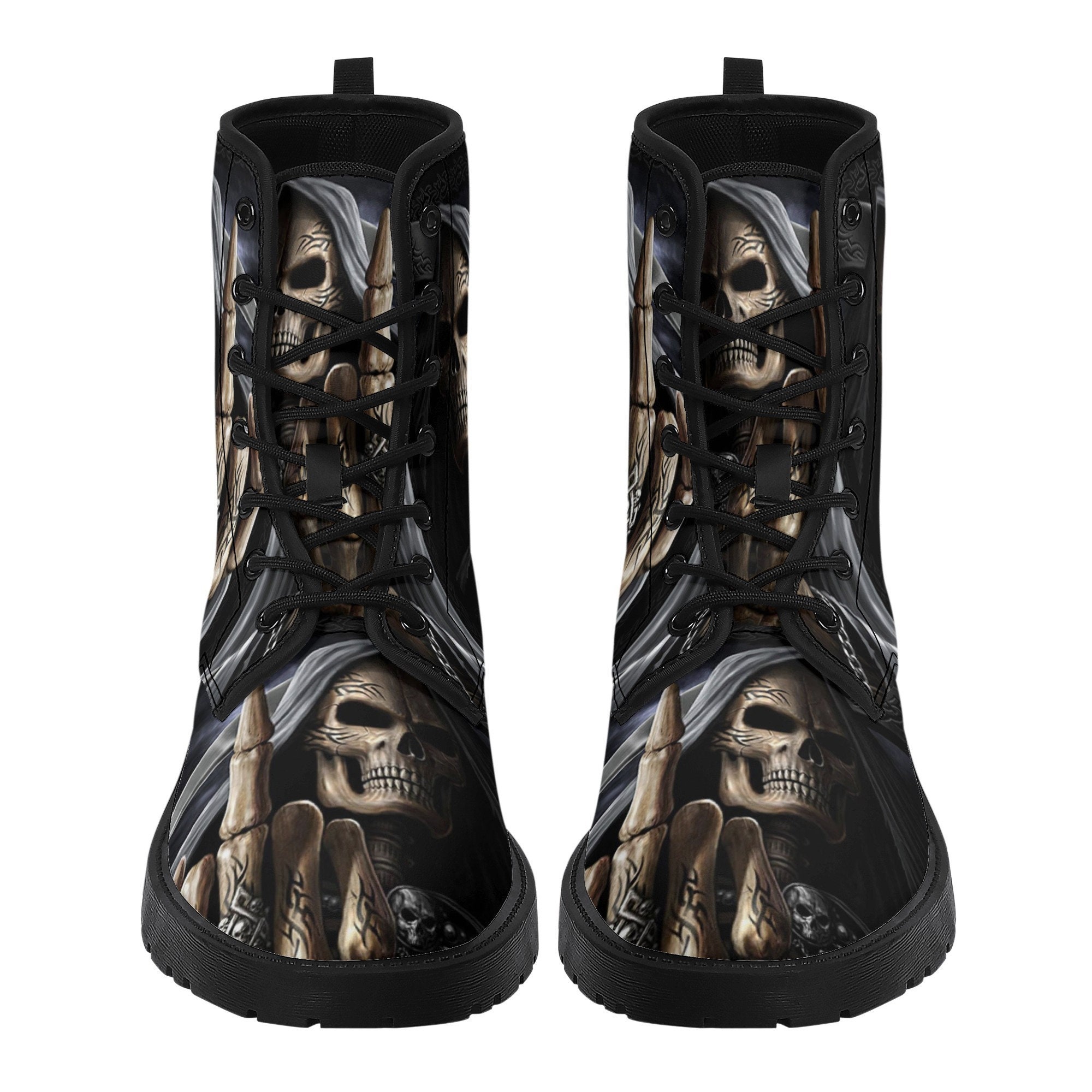 Grim Reaper Men Women Boots, Punisher Horror Gothic Skull Boots ...