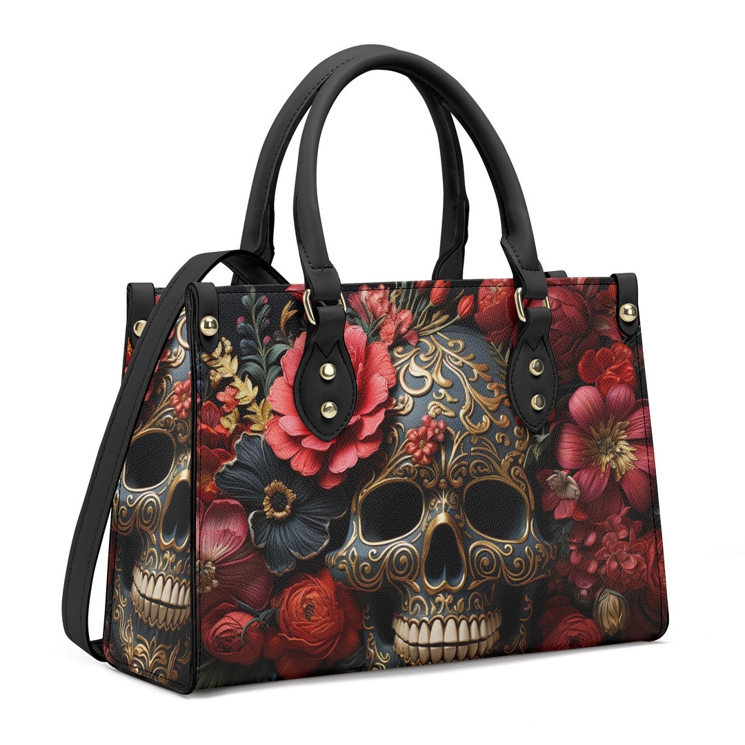 Goth Bag With Shoulder Strap, Goth Messenger Bag, Reaper Skull Cosmetic ...