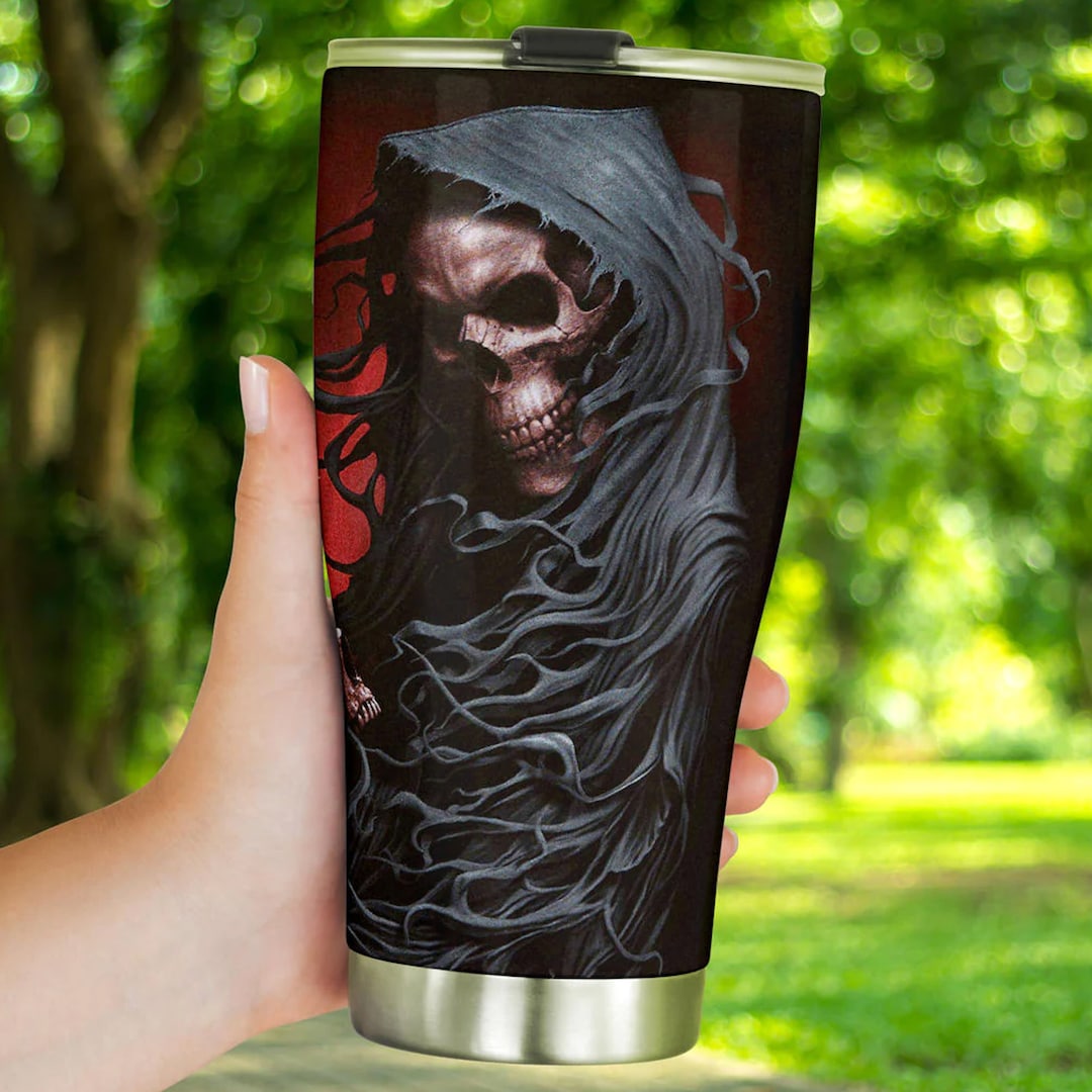 Horror Mug, Flame Skull Tumblr, Skeleton Freezer Mug, Rose Skull Tumblr ...