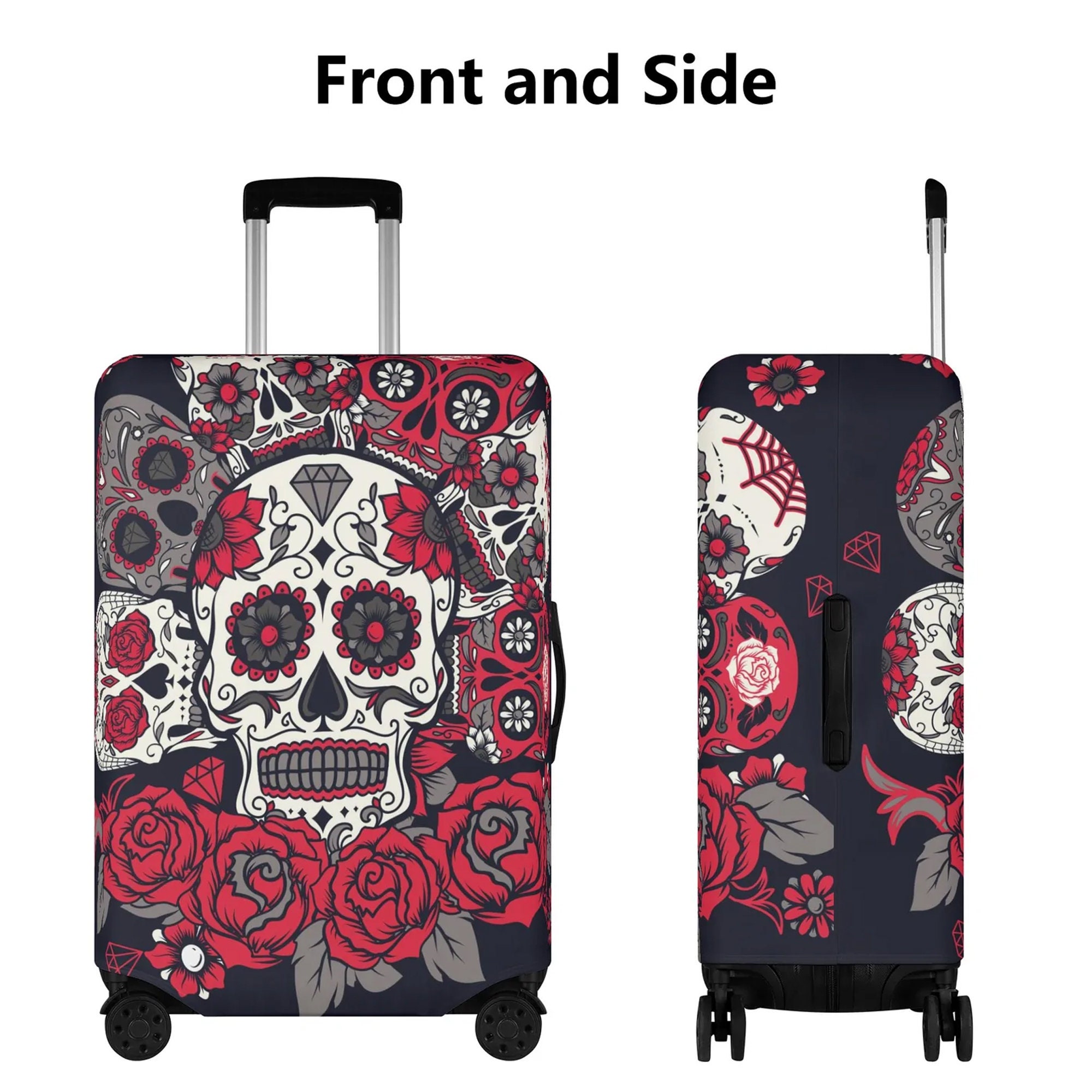 Sugar Skull Luggage Covers, Day of the Dead Candy Skull Suitcase Covers ...
