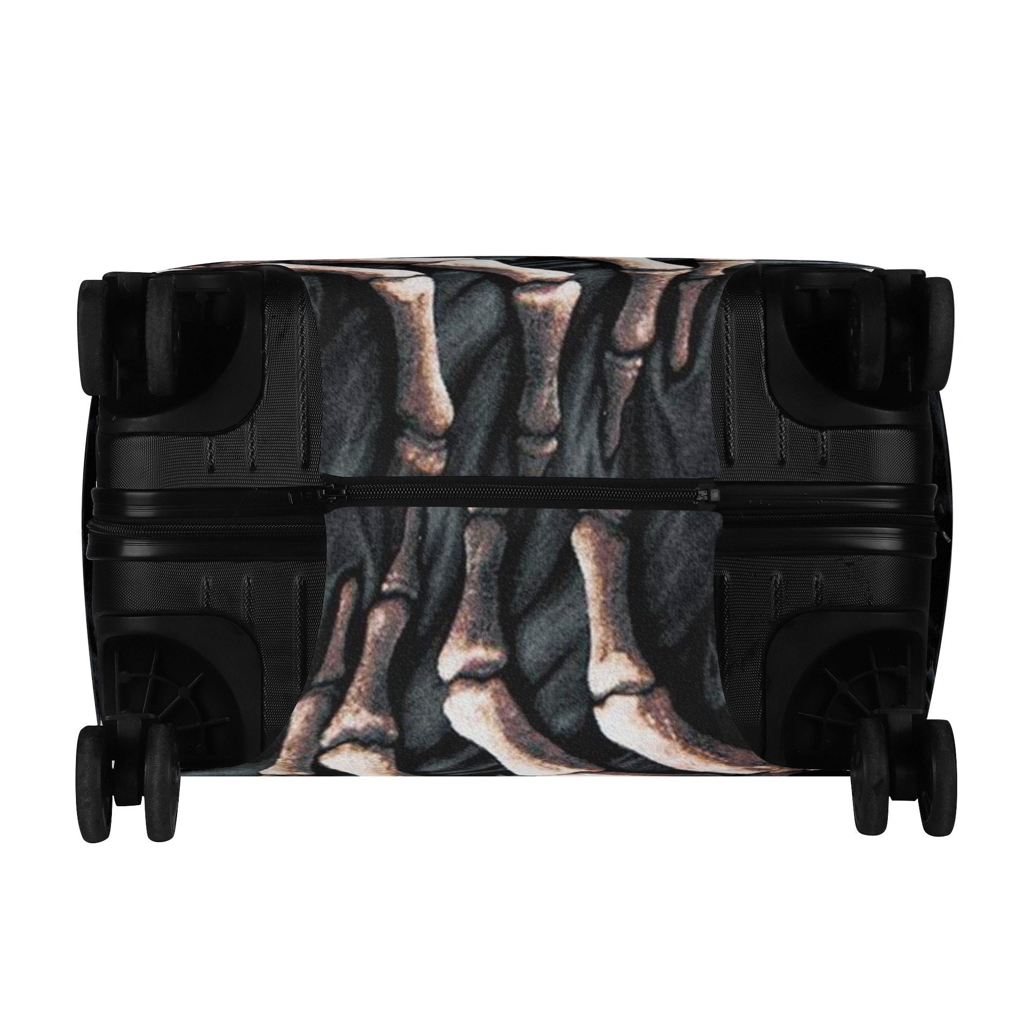 Grim Reaper Gothic Skull Luggage Covers, Skull in Fire Suitcase Cover ...