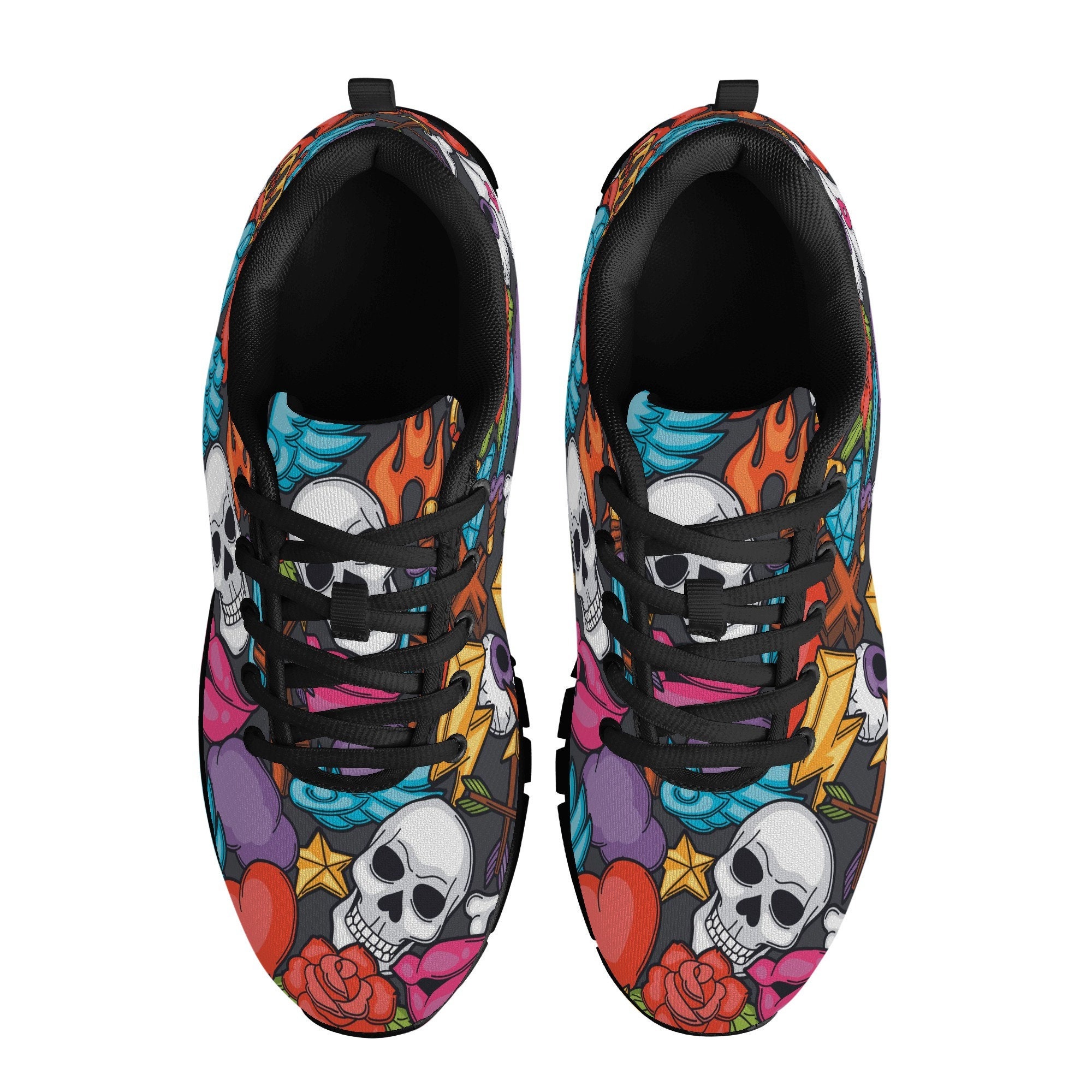 Gothic skull running sneakers, gothic skull running shoes sold by ...