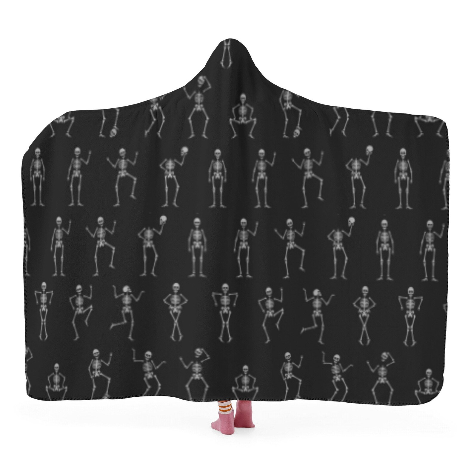 Skeleton Sherpa Blanket, Gothic Skull Throw Hooded, Floral Skull Throw ...