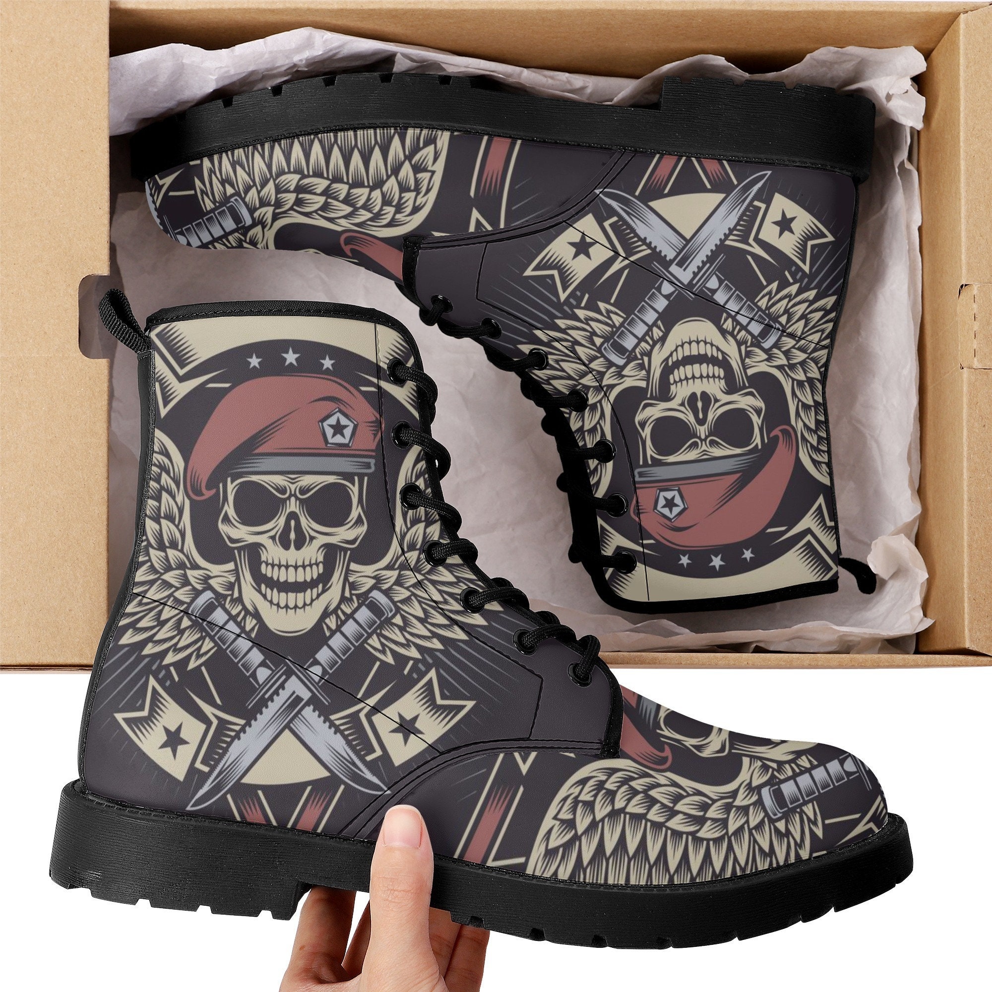 Reaper Skull Boots for Men Women, Gothic Skull Men Women Shoes, Skull ...