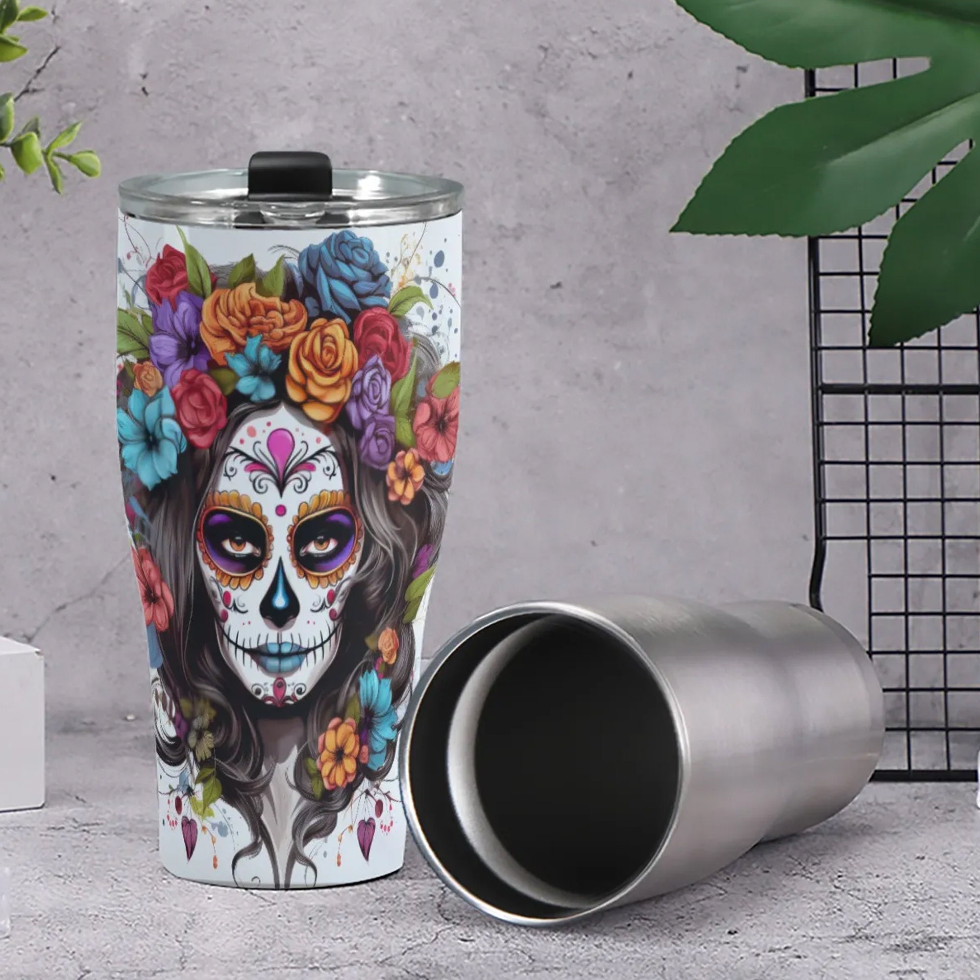 Calaveras Skull Coffee Mug, Calaveras Skull Beer Mug, Floral Sugar ...