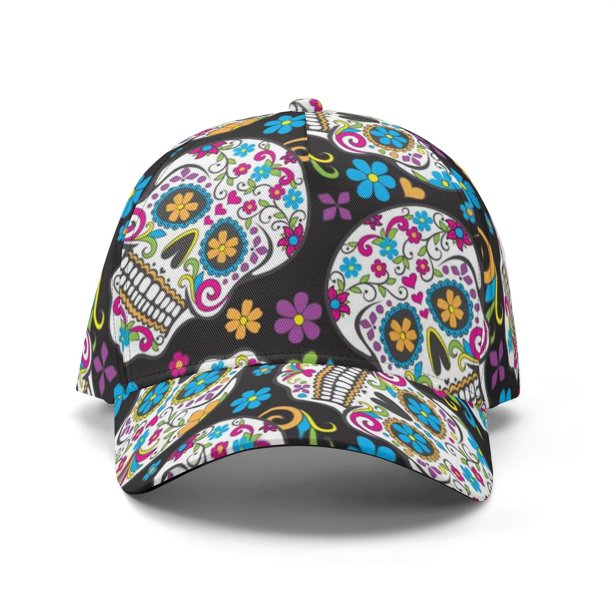 Sugar Skull Cap, Day of the Dead Hat, Candy Skull Baseball Cap, Sugar ...