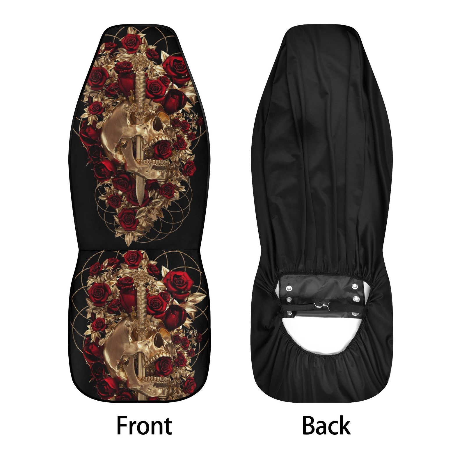 Sword Skull Seat Cover for Car, Rose Skull Rug Seat Cover for Car ...