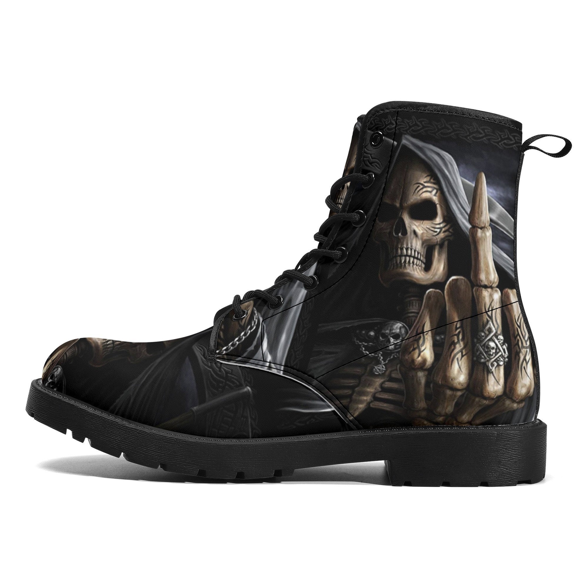 Grim Reaper Men Women Boots, Punisher Horror Gothic Skull Boots ...