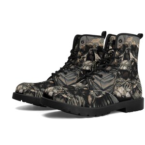 Gothic Skull Boots for Men Women, Death Punisher Skull Gothic Women ...
