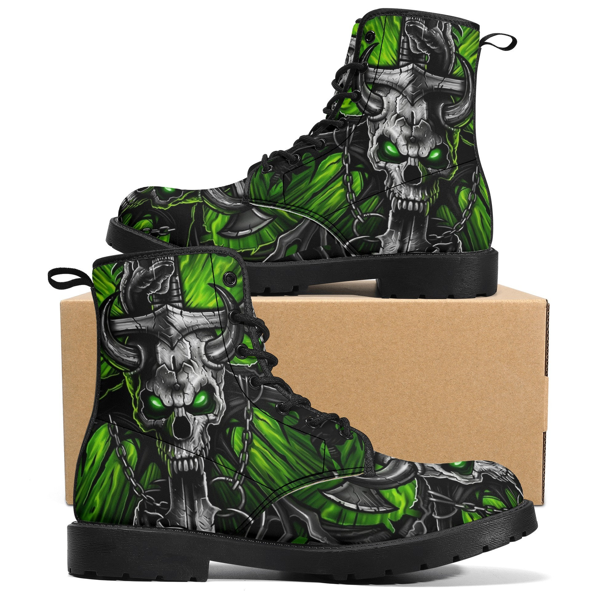 Gothic Skull Grim Reaper Boots for Men Women, Halloween Skull Gothic ...