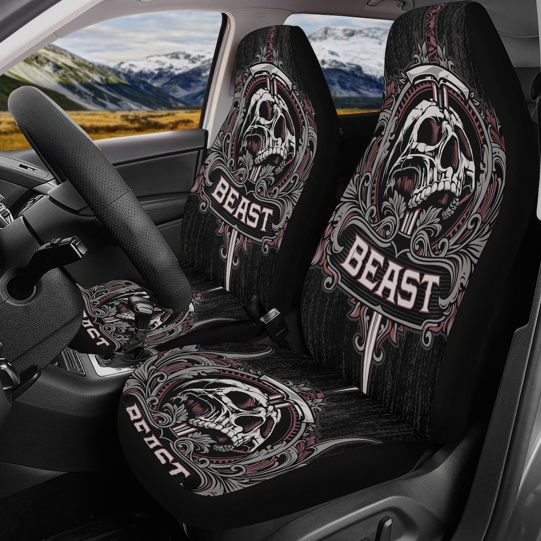 Beast Skull Car Seat Cover Skull Car Mat, Reaper Skull Seat Cover Mat ...