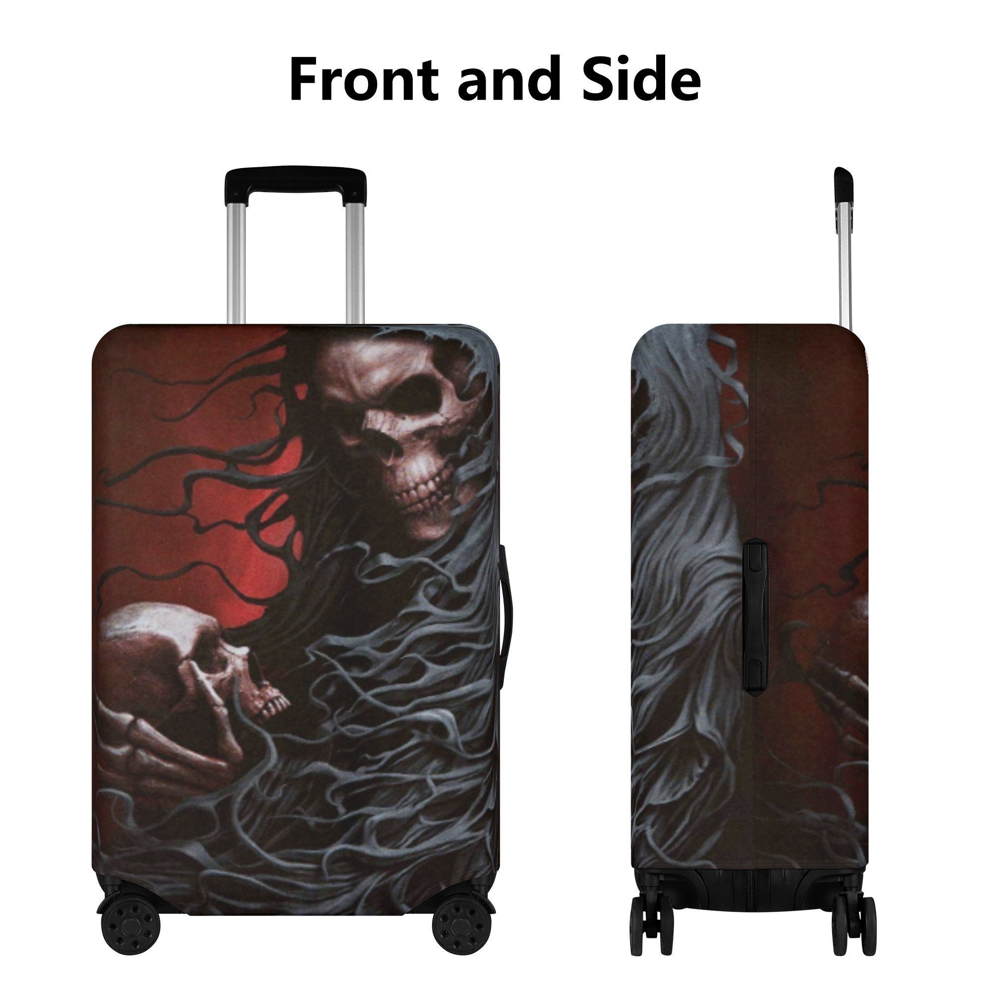 Grim Reaper Skull Luggage Cover Skull Skeleton Death Suitcase Cover ...