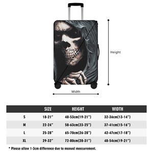 Grim Reaper Gothic Skull Luggage Covers, Skull in Fire Suitcase Cover ...