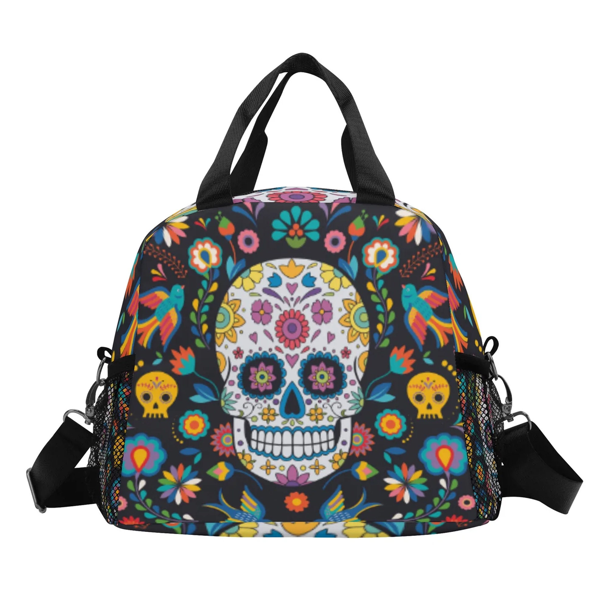 Sugar Skull Lunch Bag, Day of the Dead Lunch Bag, Sugar Skull Lunch Box ...