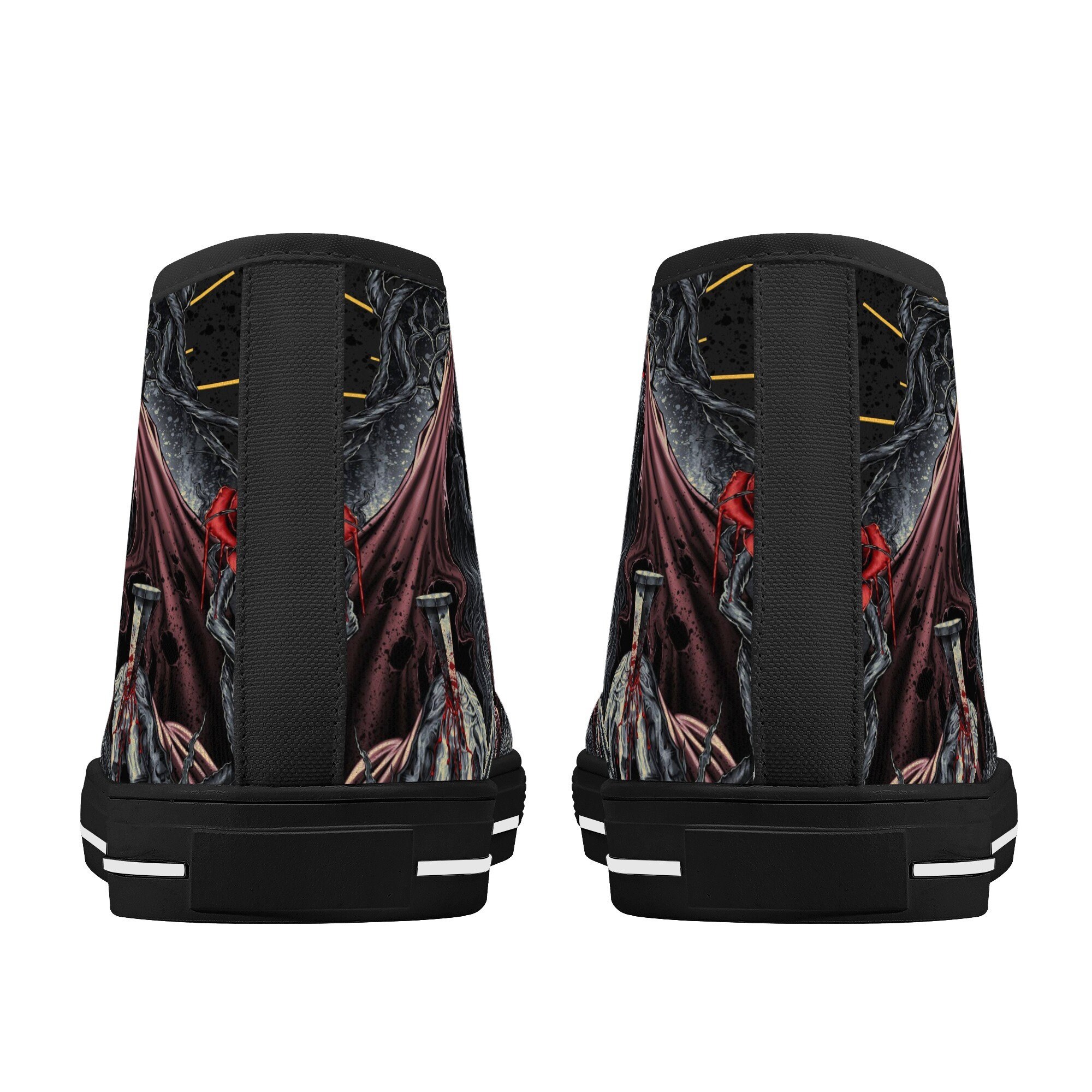 Death Skull Causual Sneakers, Rose Skull Canvas Shoes, Goth Canvas ...