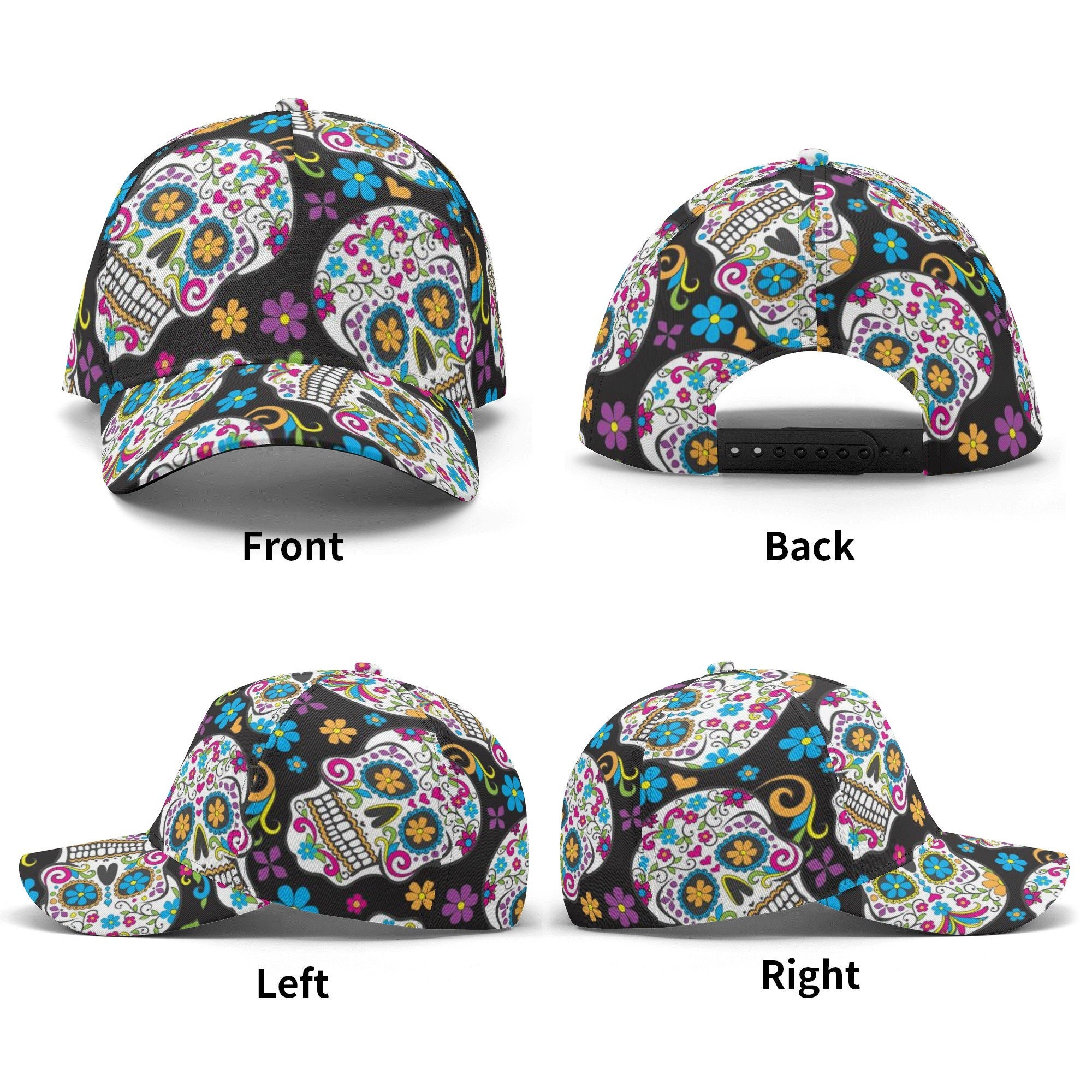Sugar Skull Cap, Day of the Dead Hat, Candy Skull Baseball Cap, Sugar ...