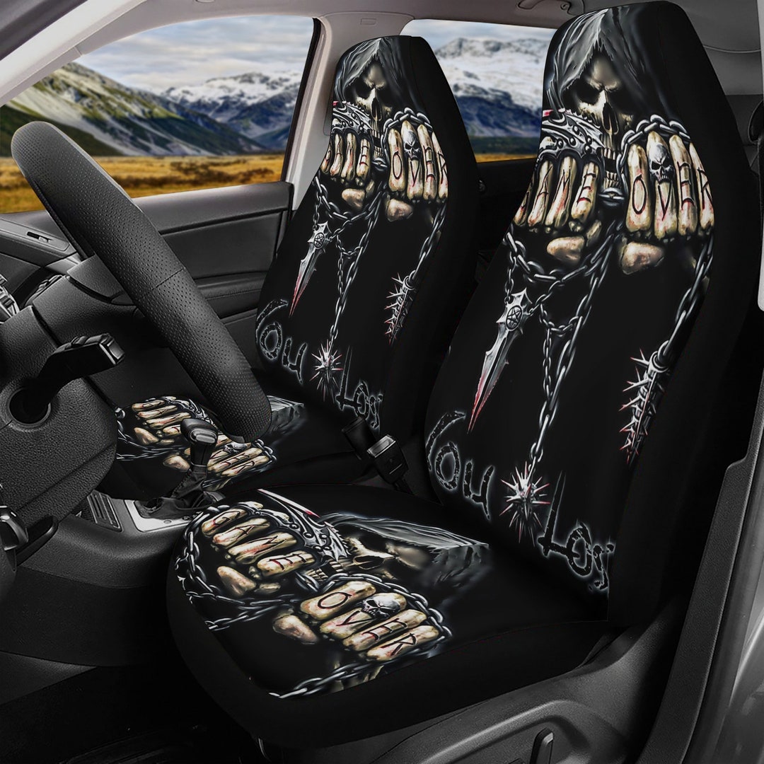 Grim Reaper You Lost Skull Car Seat Cover Car Mat, Halloween Car Seat ...