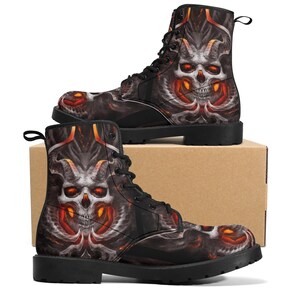 Gothic Skull Grim Reaper Boots for Men Women, Halloween Skull Gothic ...