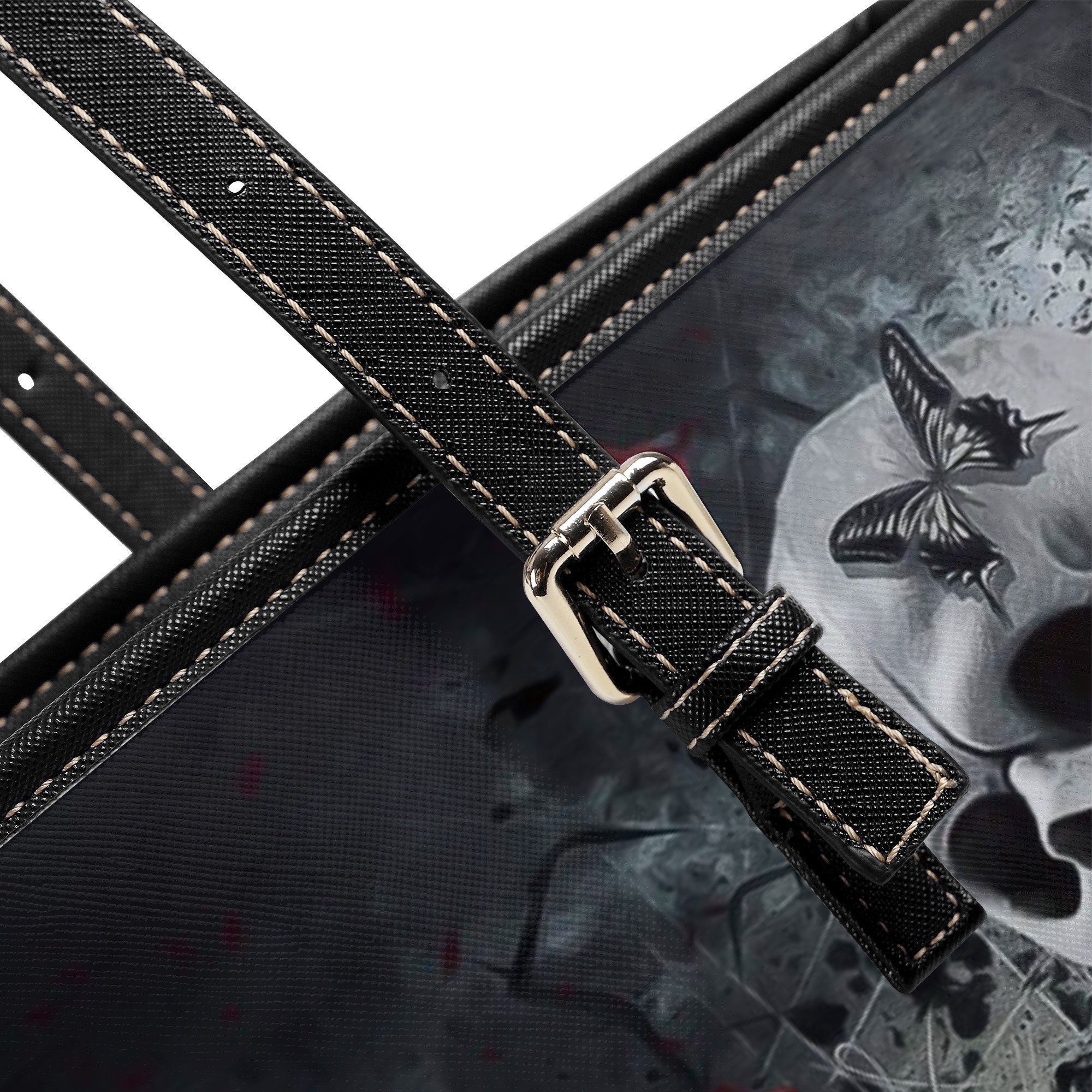 Gothic Skull Bag With Shoulder Strap, Punisher Skull Long Wallet ...